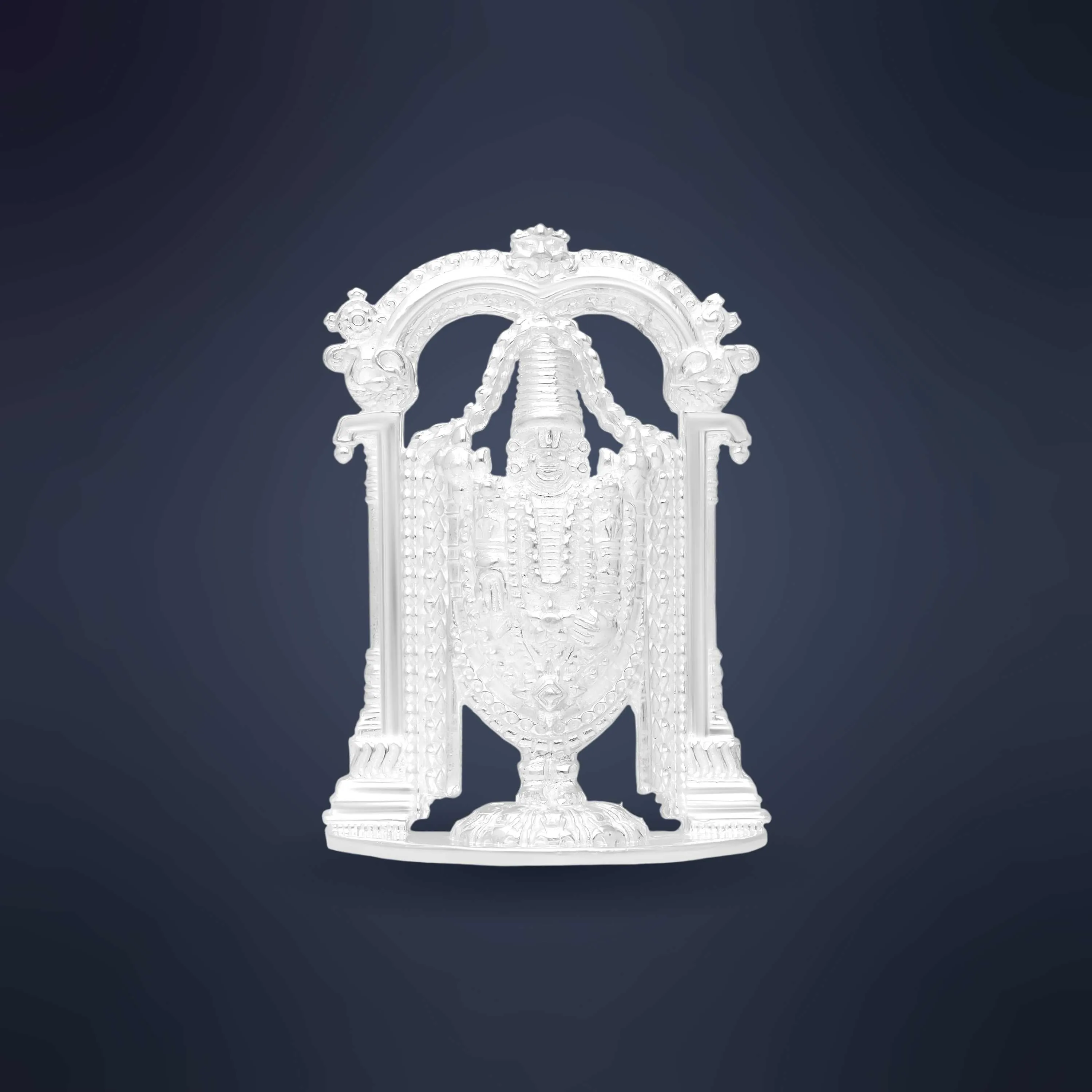 Specially Crafted And Detailed Silver Balaji Idol