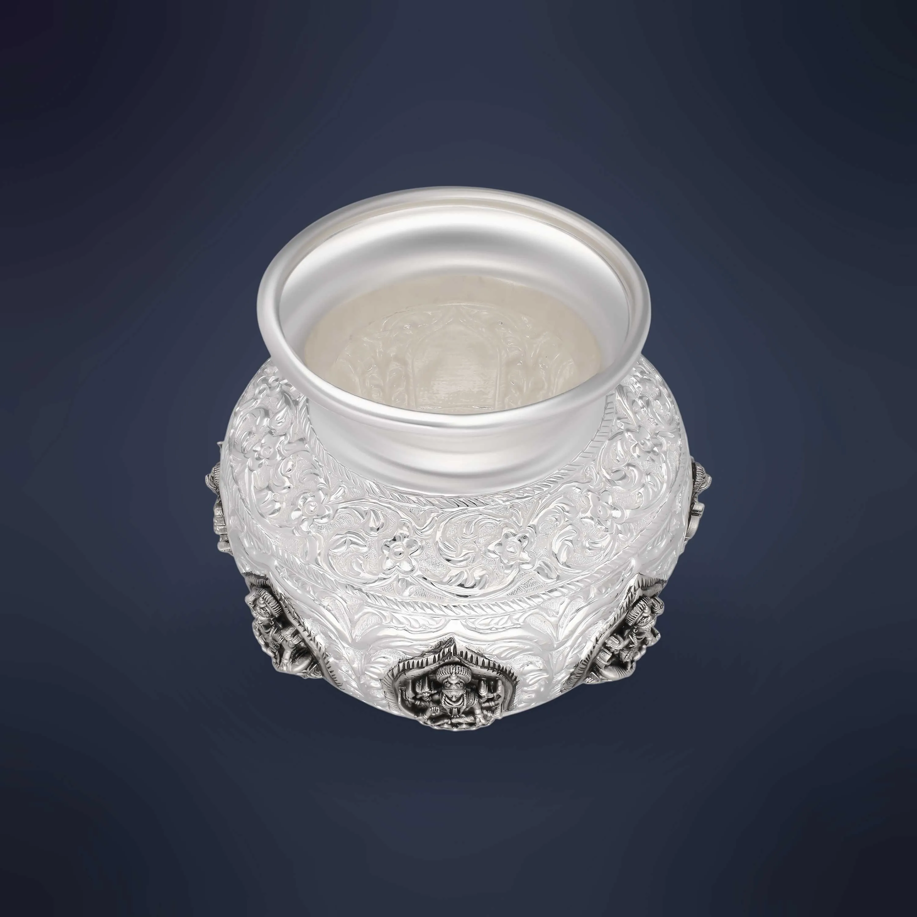 Divinely Detailed And Antique Finished Silver Astalakshmi Chombu