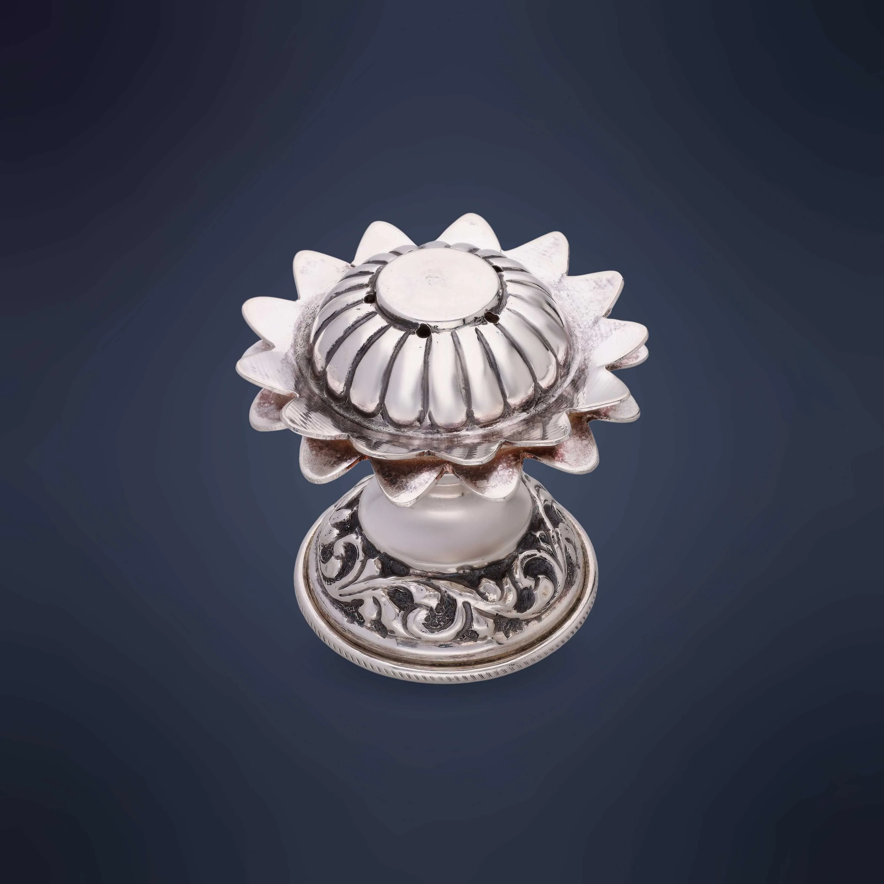 Antique Finished And Detailed Silver Agarbhatti Stand