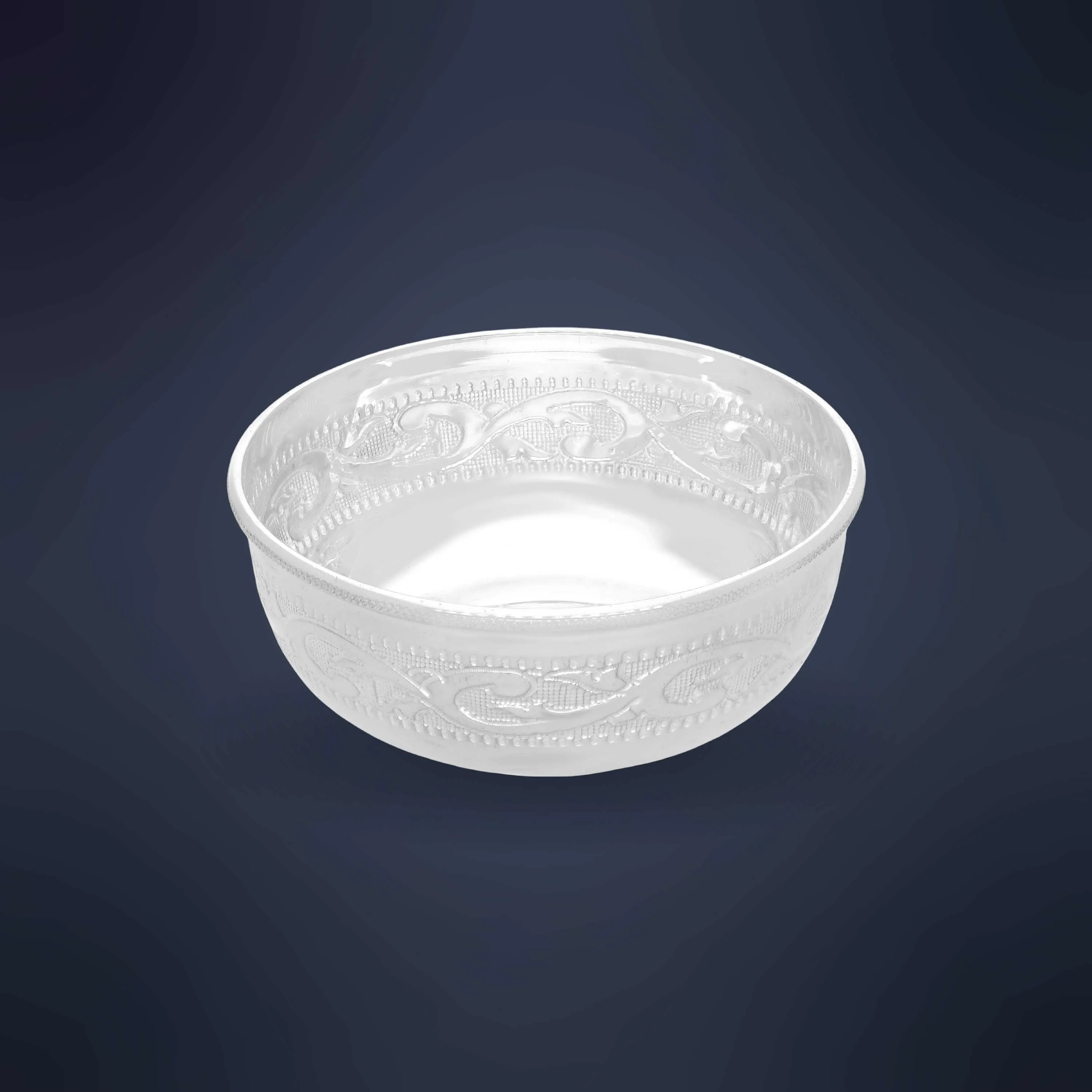 Traditionally Crafted And Detailed Silver Bowl