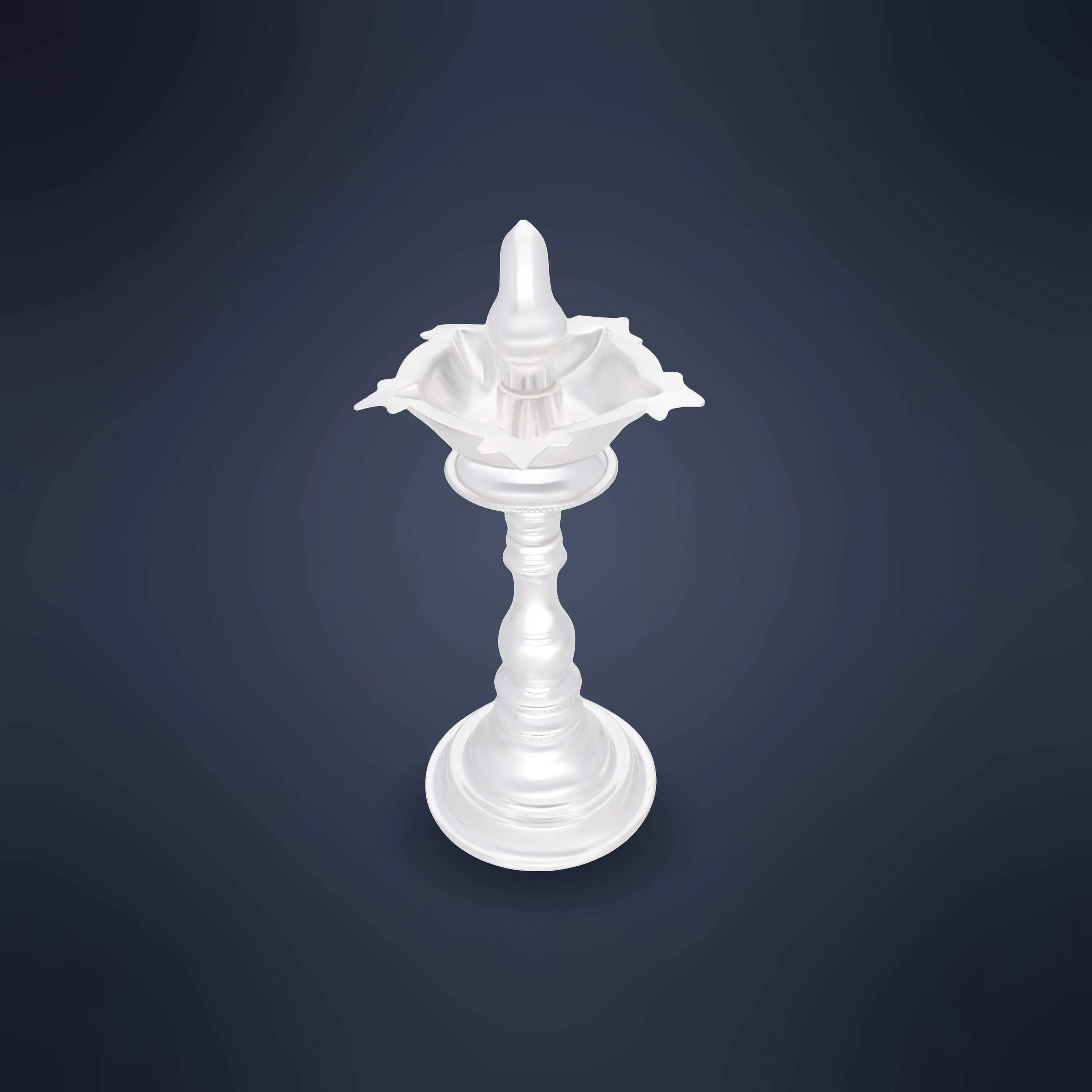 Traditionally Crafted And Detailed Silver Lamp