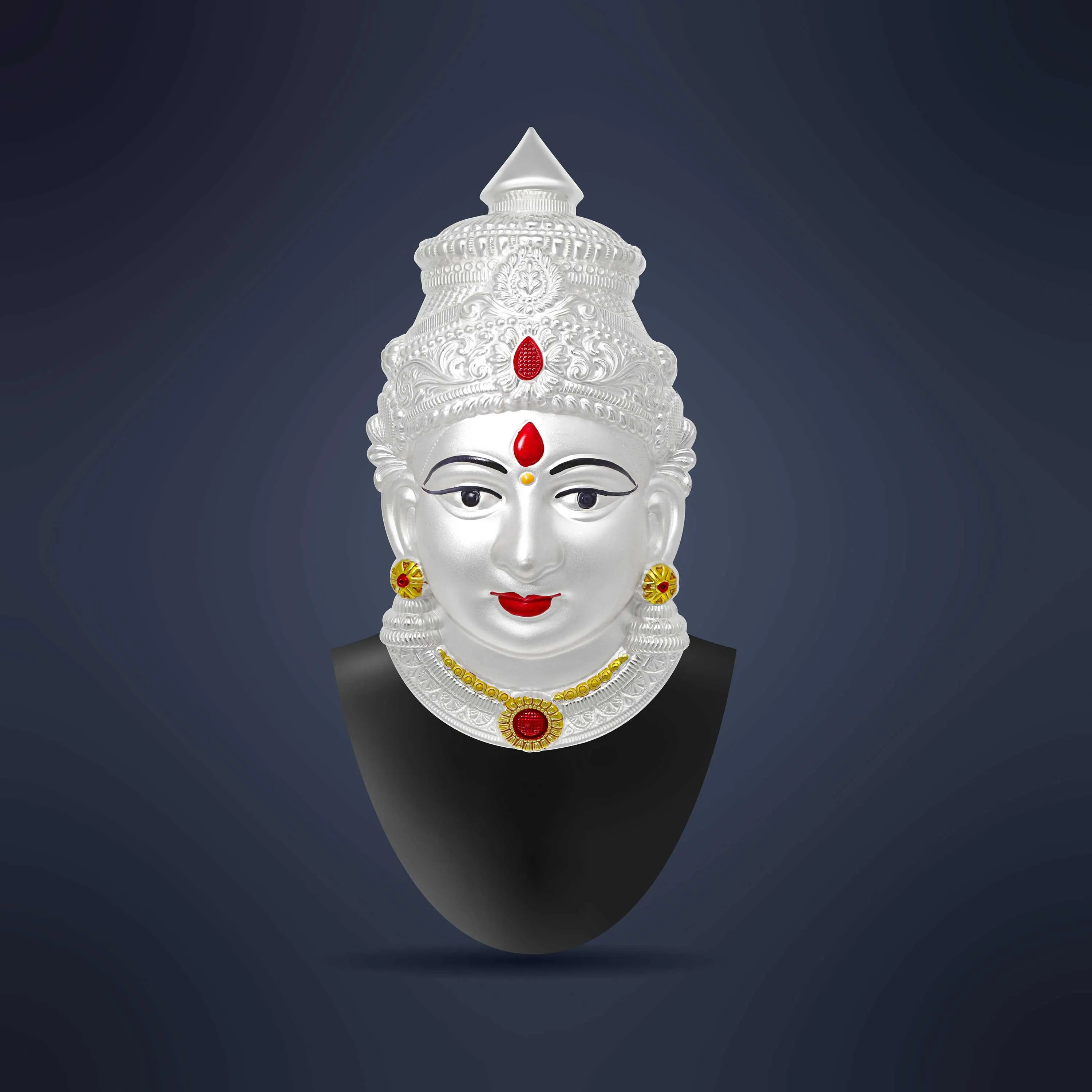 Traditionally Crafted Silver Lakshmi Devi Face