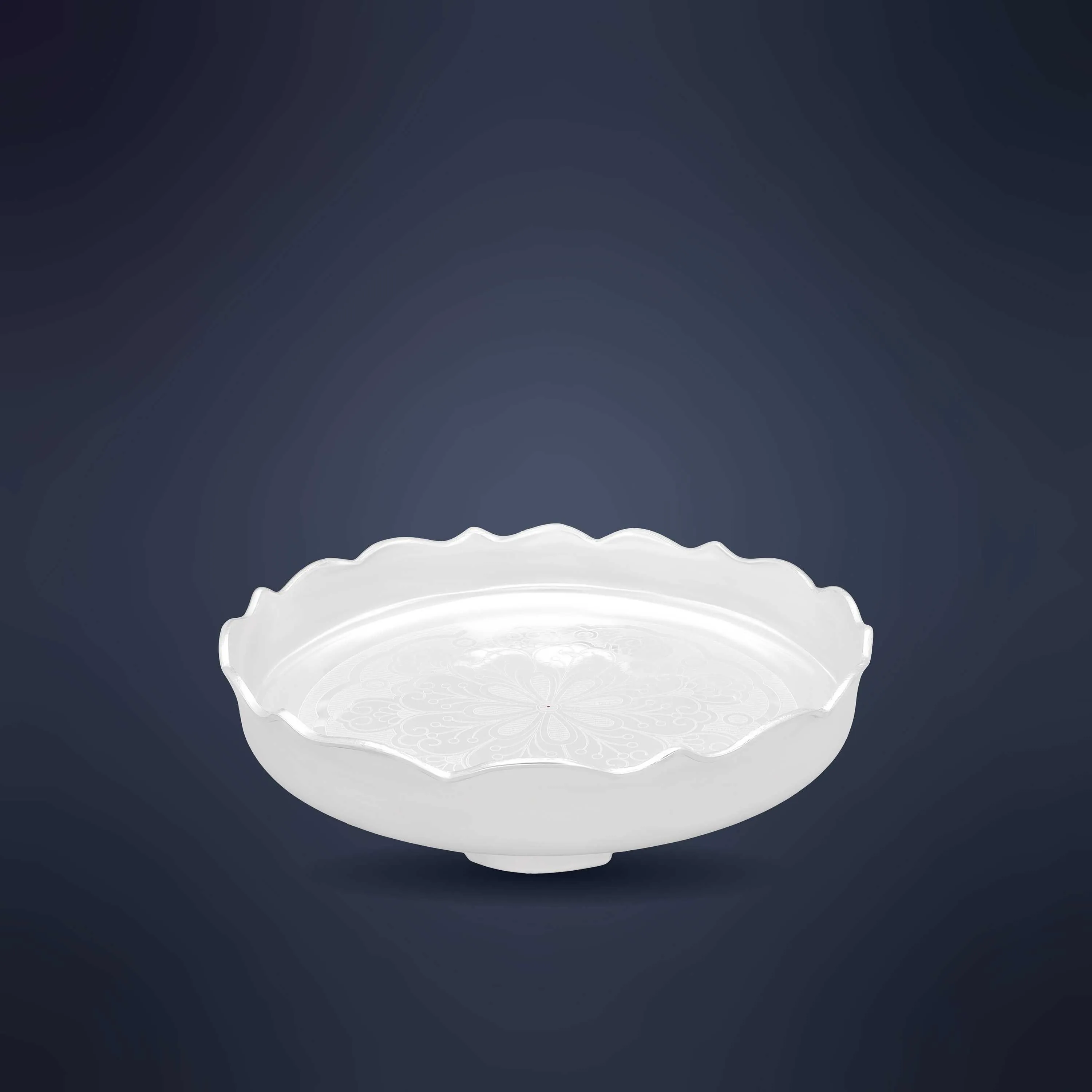 Classic Finely Detailed And Crafted Silver Tenali Plate