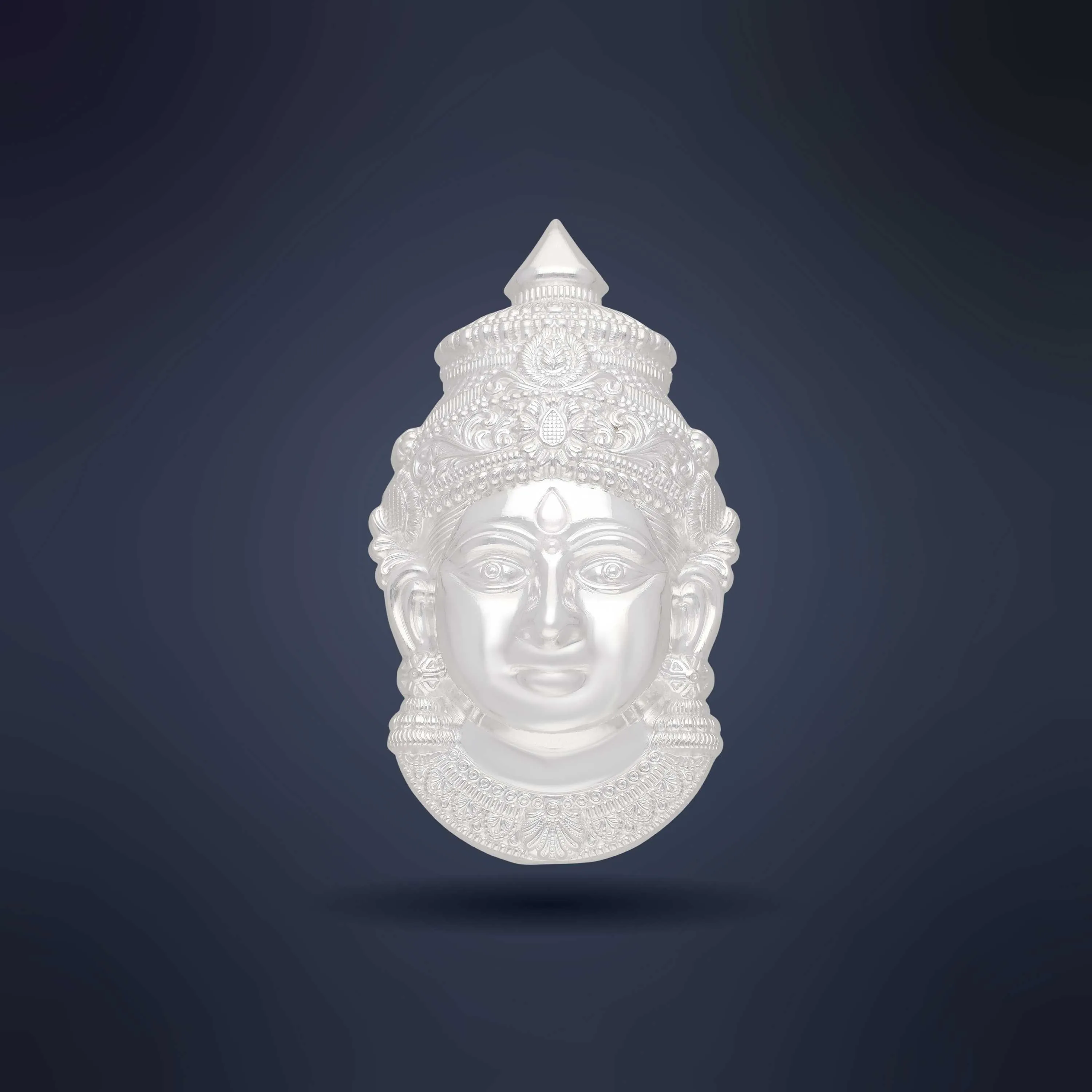 Finely Detailed And Crafted Silver Lakshmi Devi Face