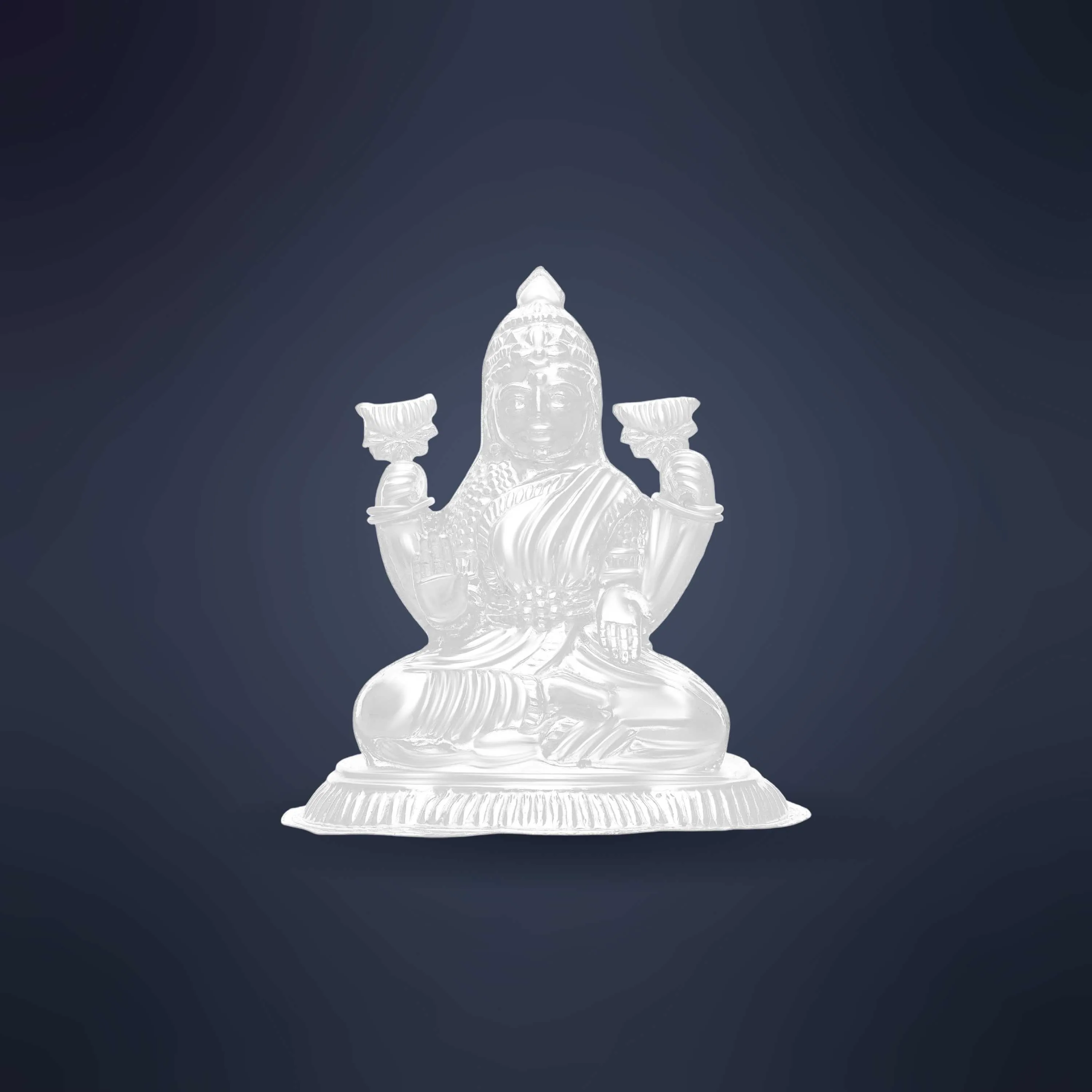 Classic Finely Detailed Silver Lakshmi Devi Idol