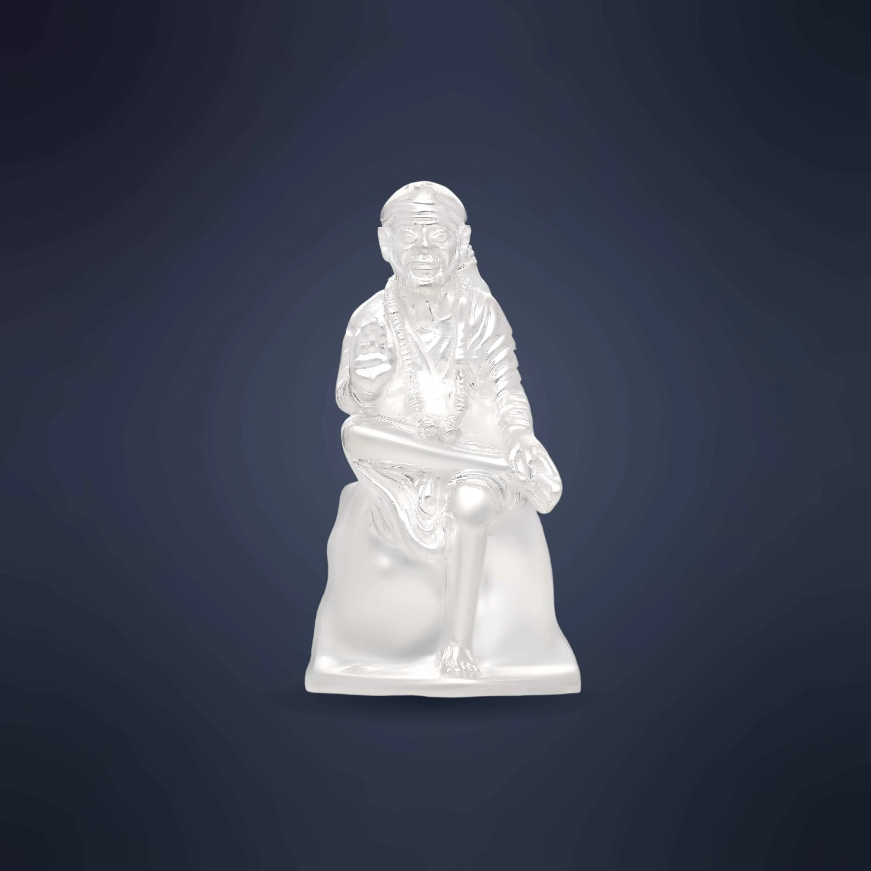 Specially Crafted And Detailed Silver Sai Baba Idol