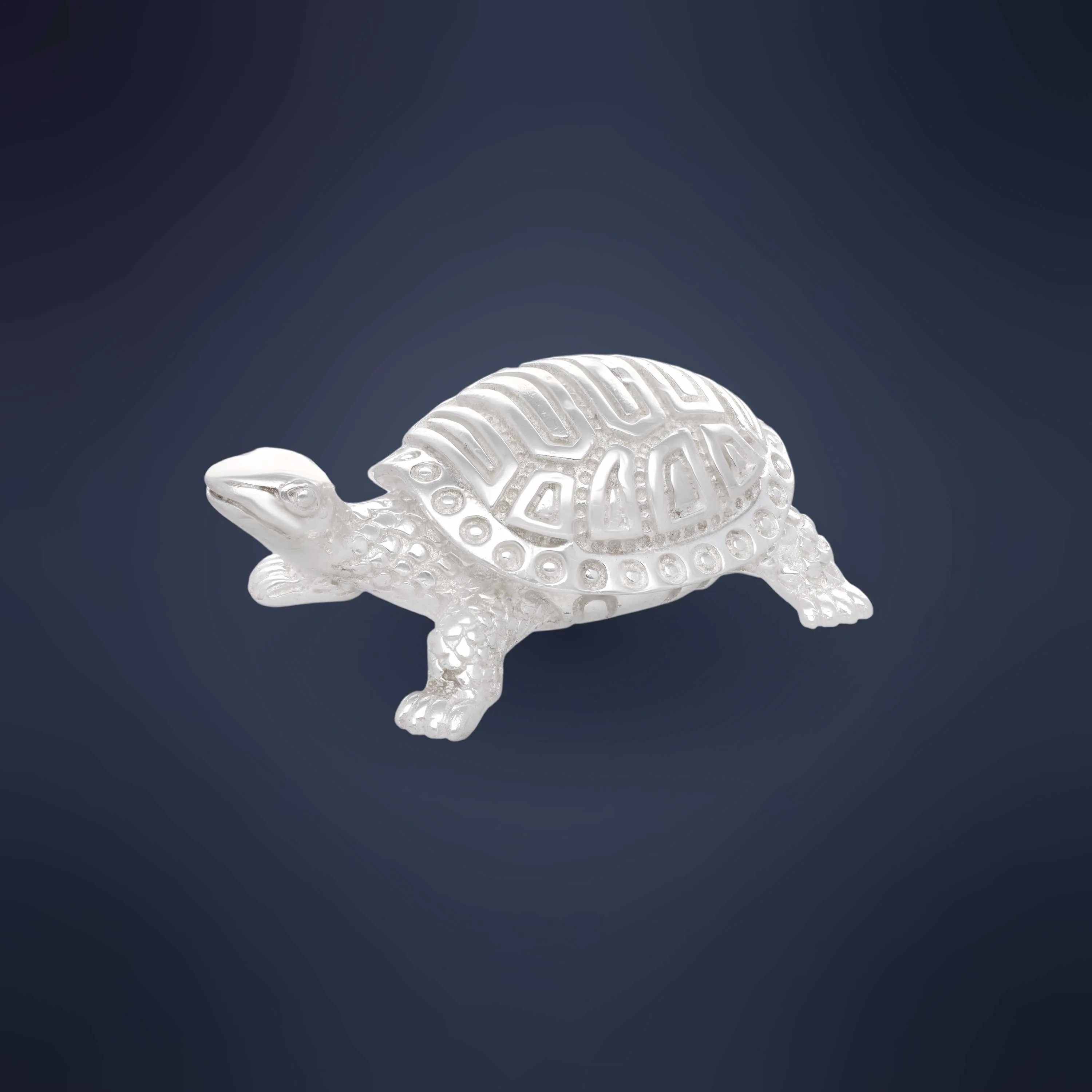 Specially Crafted And Detailed Silver Tortoise Idol