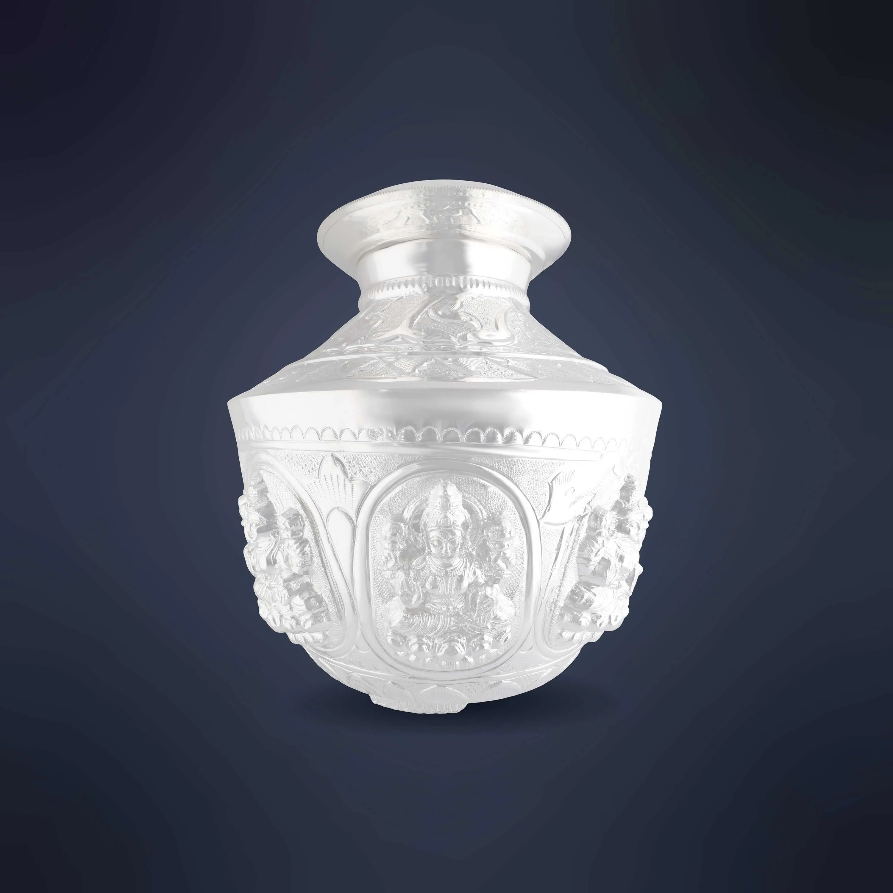 Specially Crafted And Detailed Silver Astalakshmi Chombu