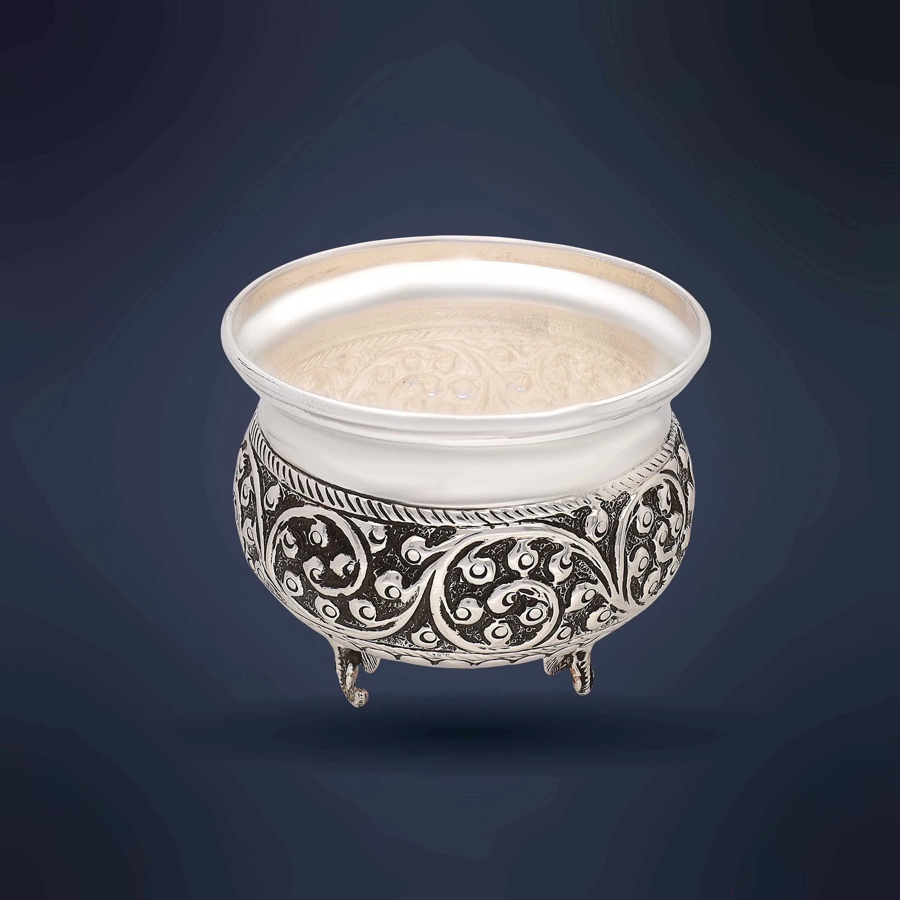 Traditionally Crafted Silver Kumkum Bowl
