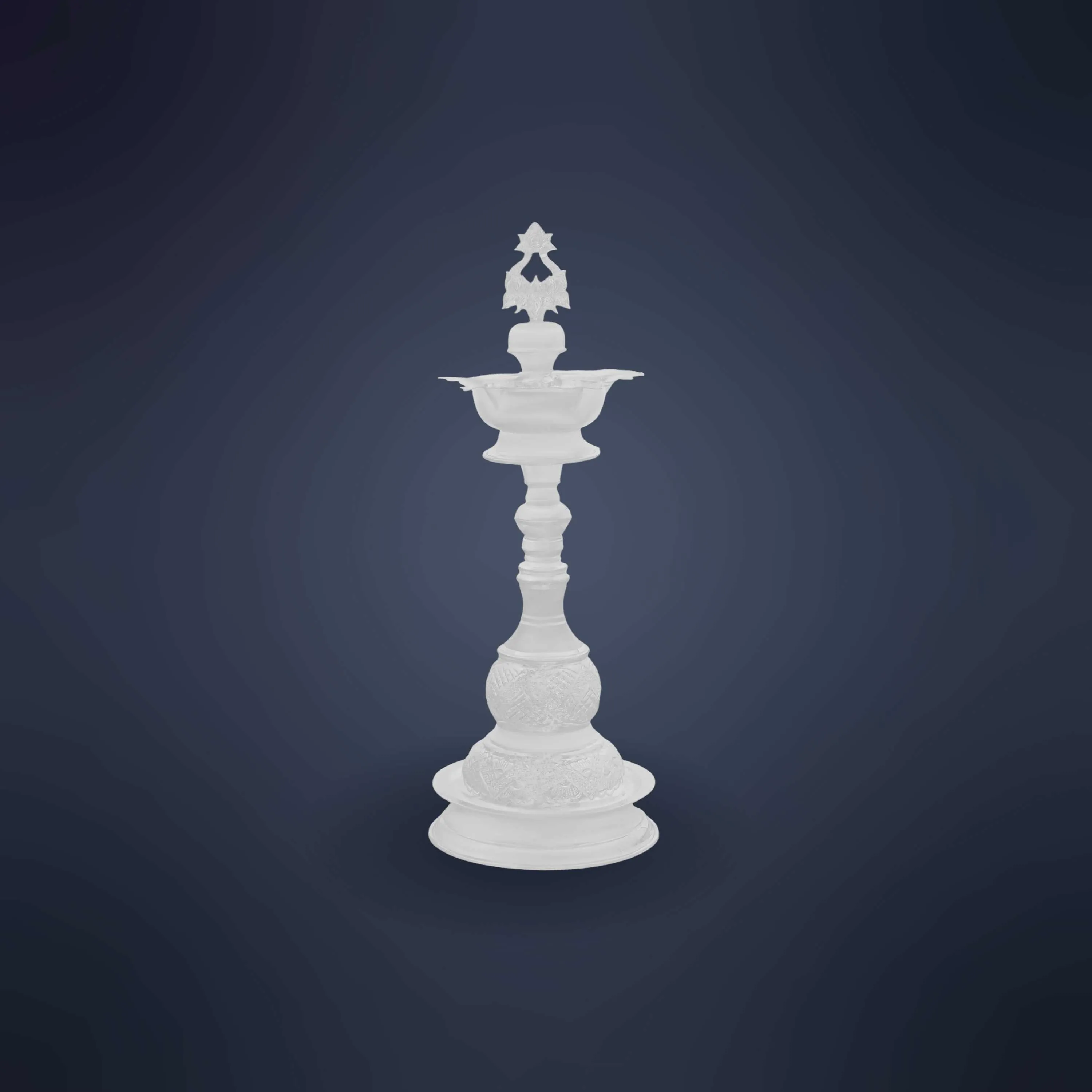 Matte Finished And Detailed Silver Lamp