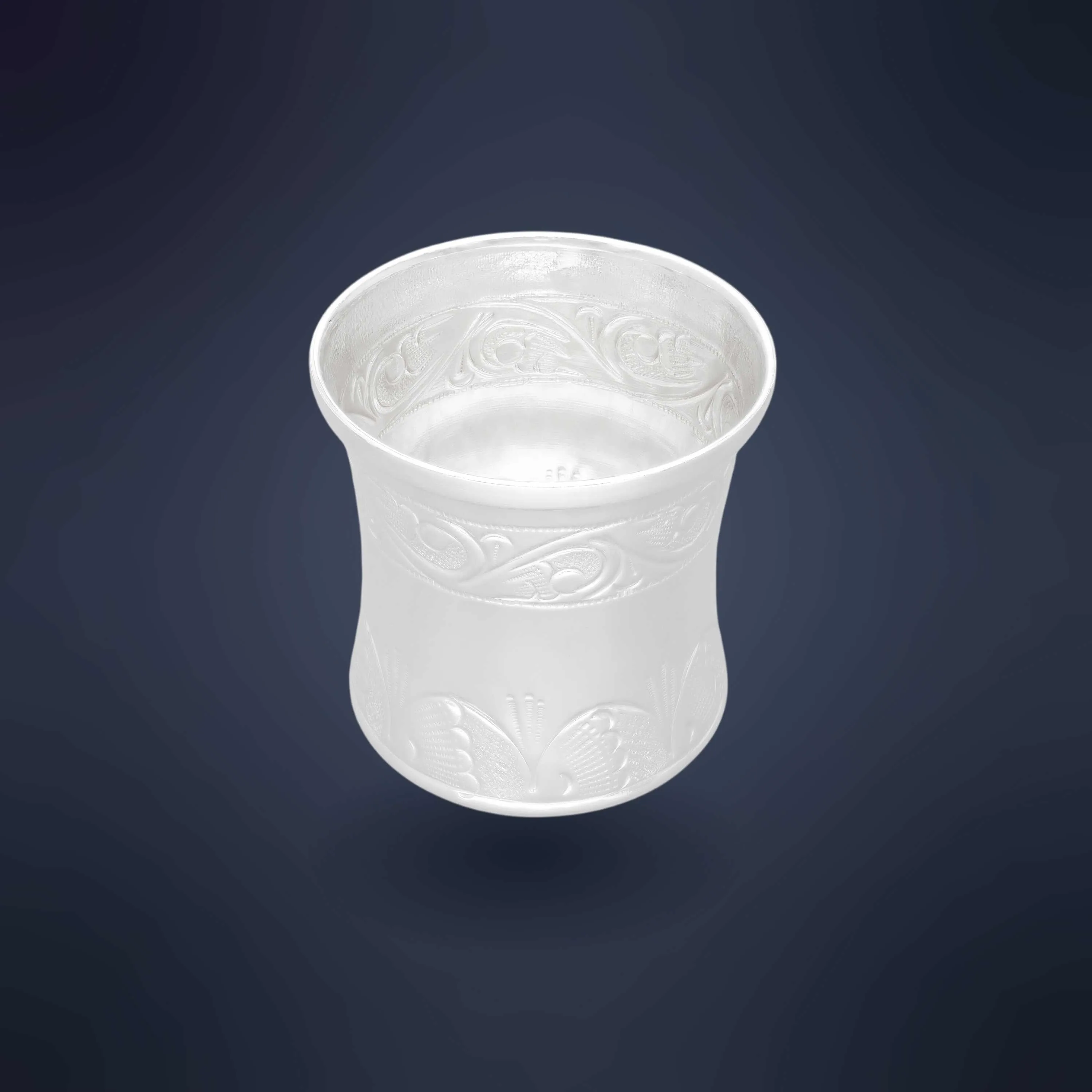 Finely Detailed And Crafted Silver Panchapatra