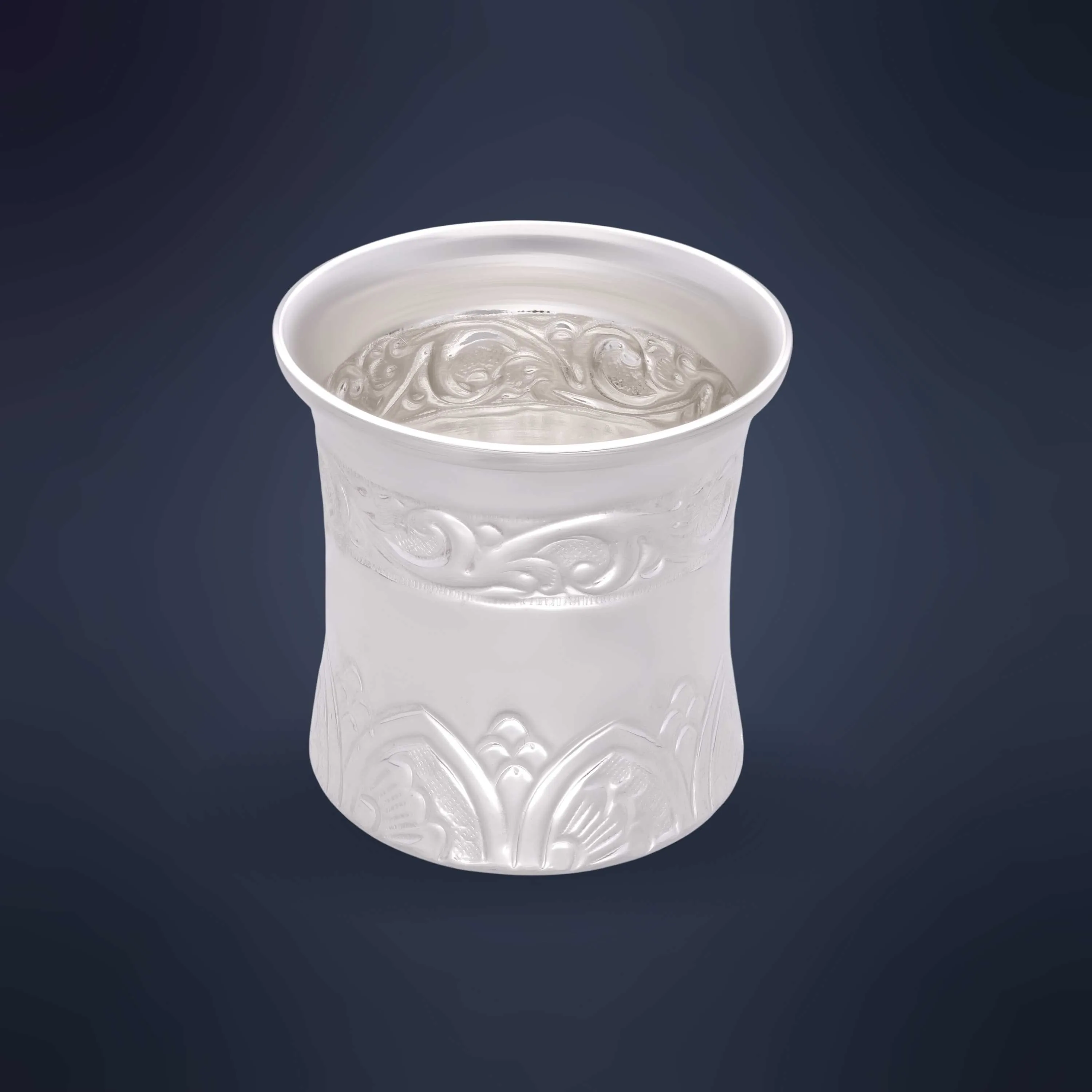 Finely Detailed And Crafted Silver Panchapatra