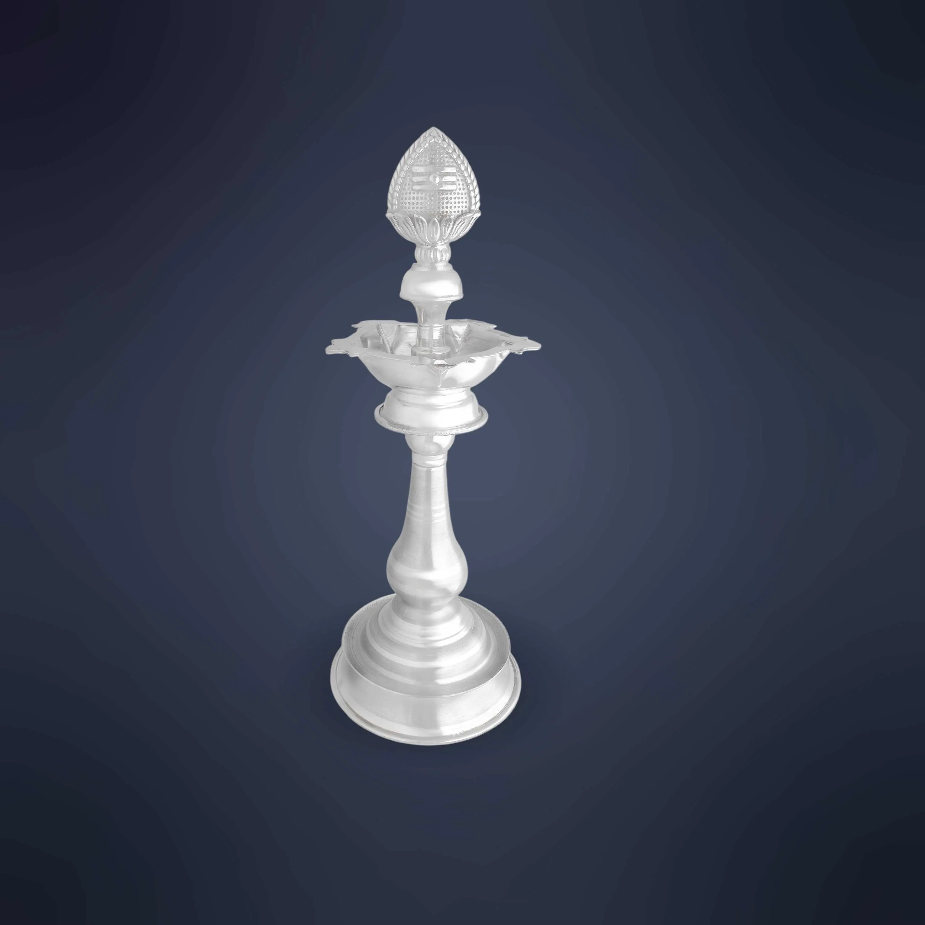Classic Matte Finished And Detailed Silver Vel Lamp