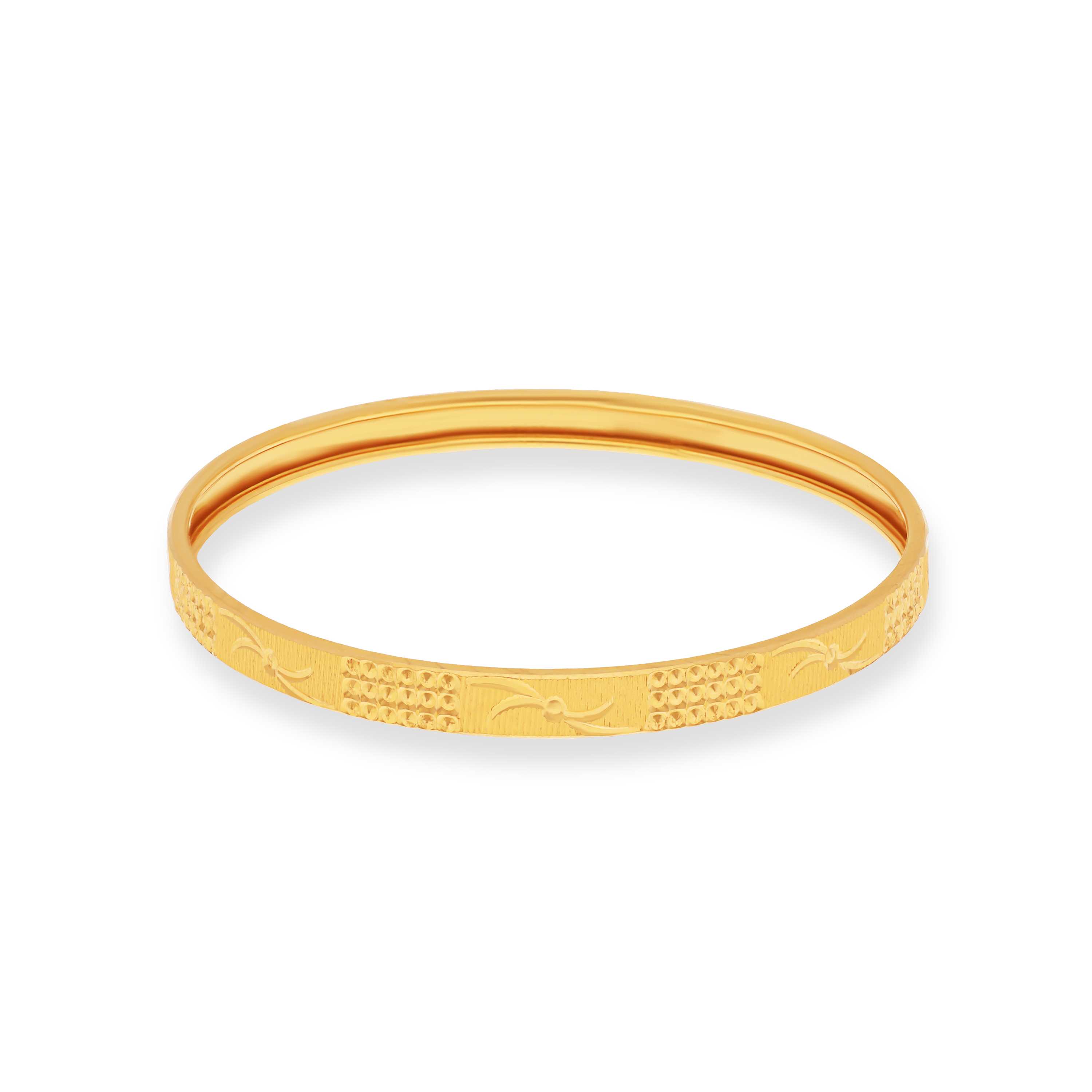 Classic Matte Finished And Detailed 22KT Gold Bangles For Women