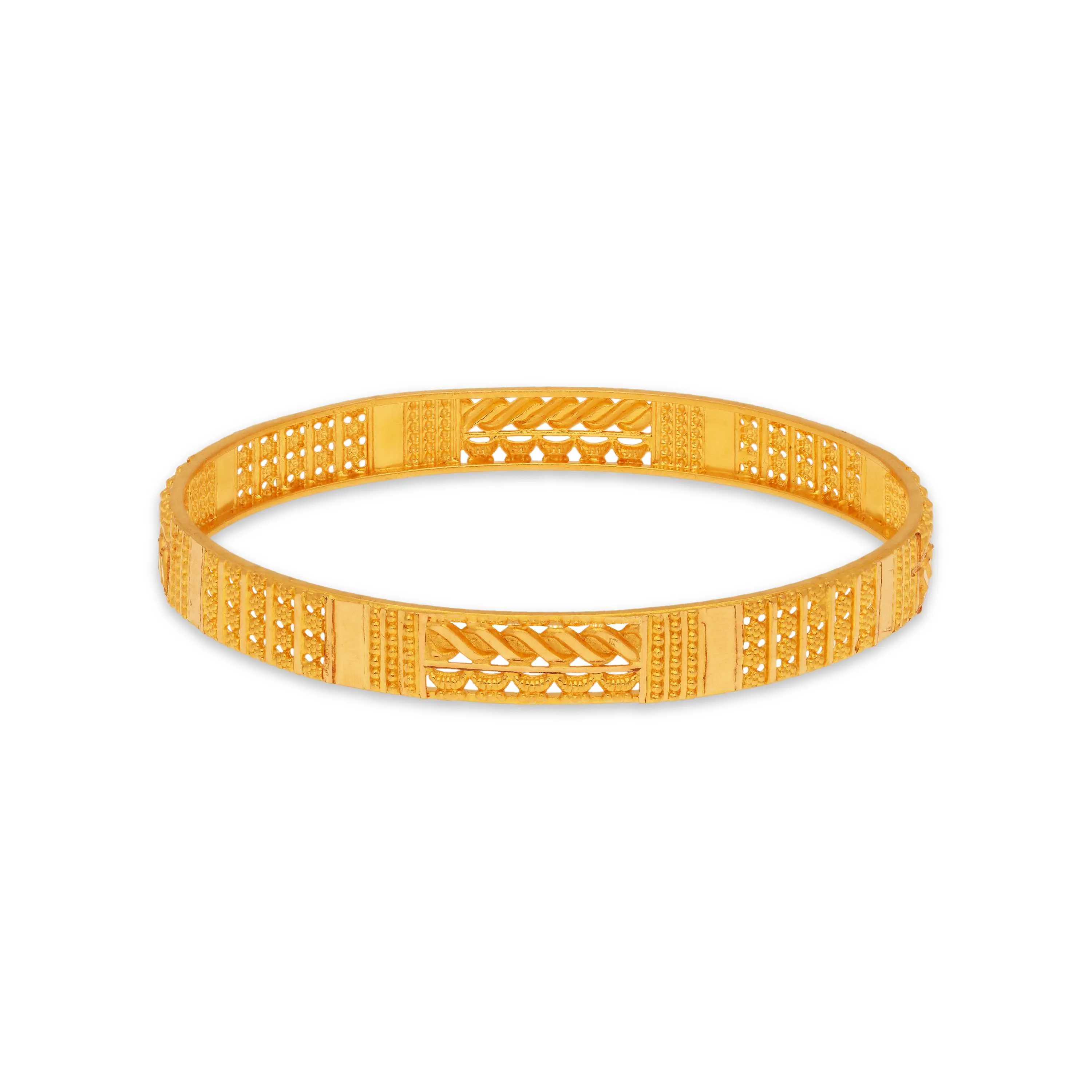 Classic Matte Finished Bombay Pattern 22KT Gold Bangles