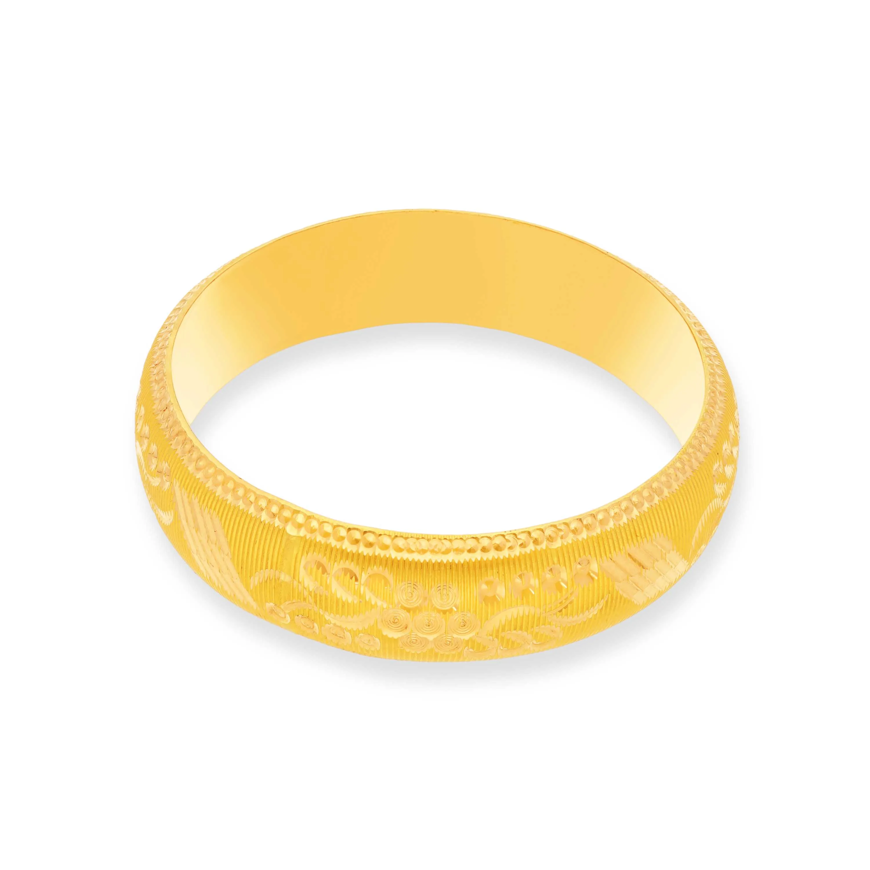 Matte Finished And Detailed 22KT Gold Bangles