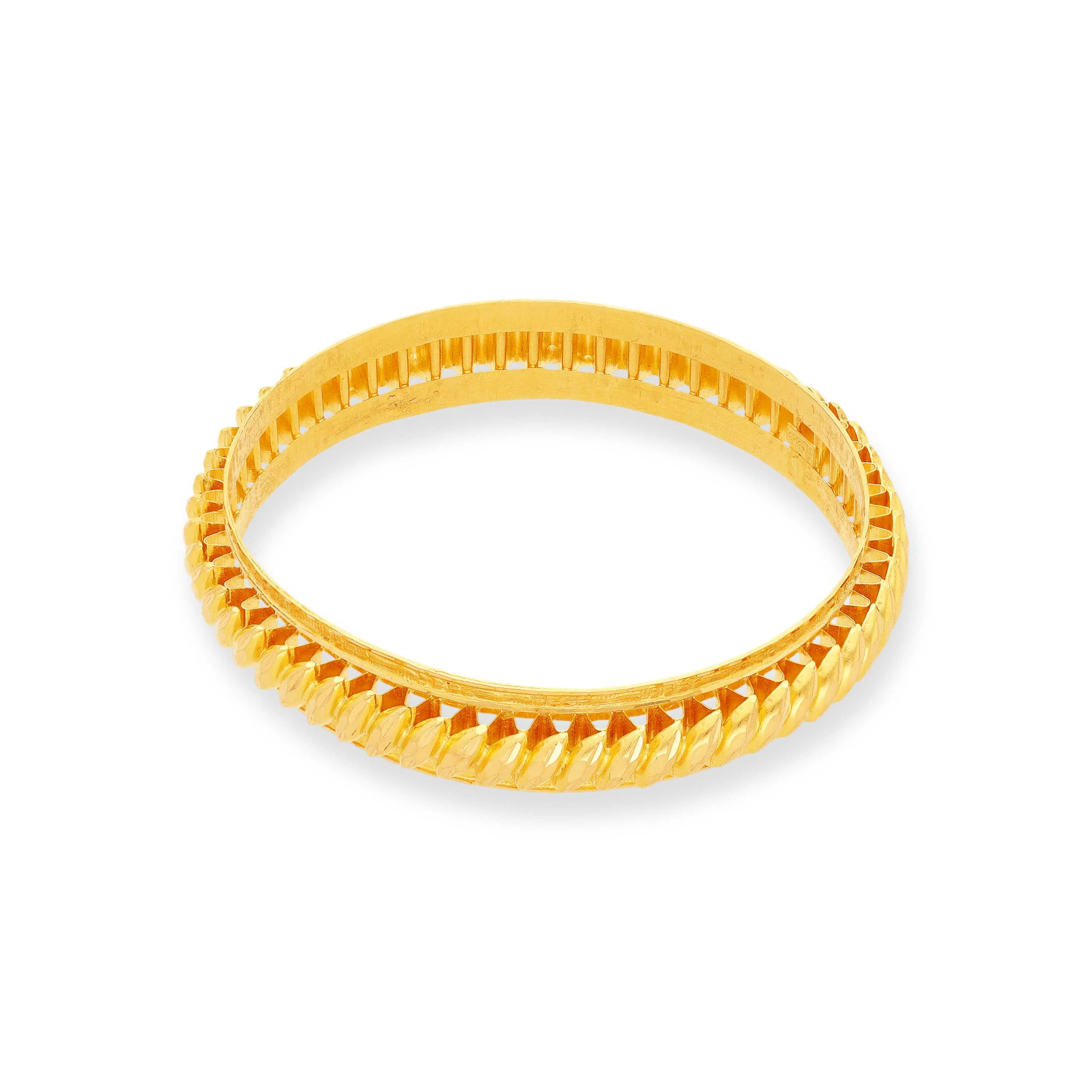 Classic Matte Finished And Detailed 22KT Gold Bangles
