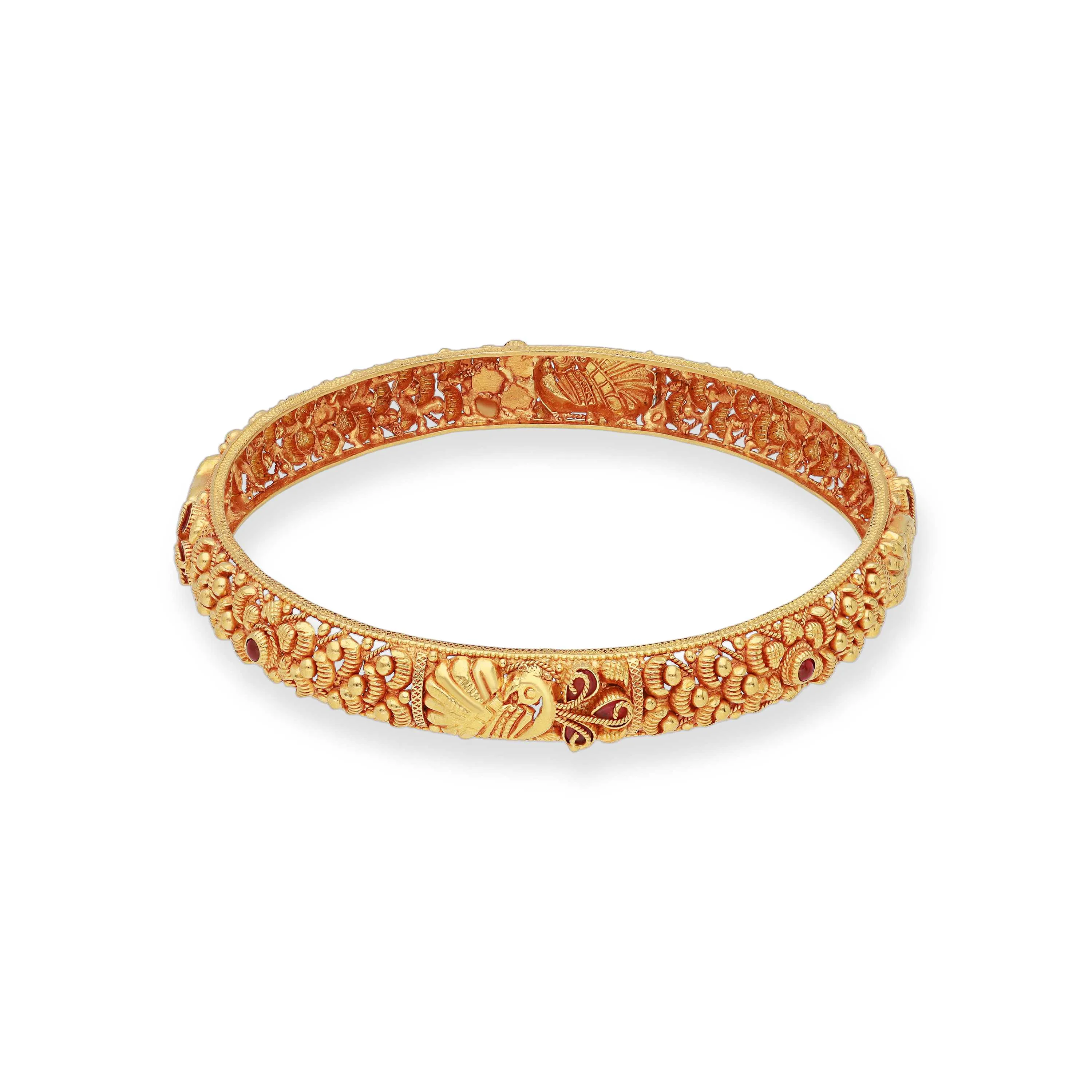 Premium Antique Finished And Studded 22KT Gold Bangles