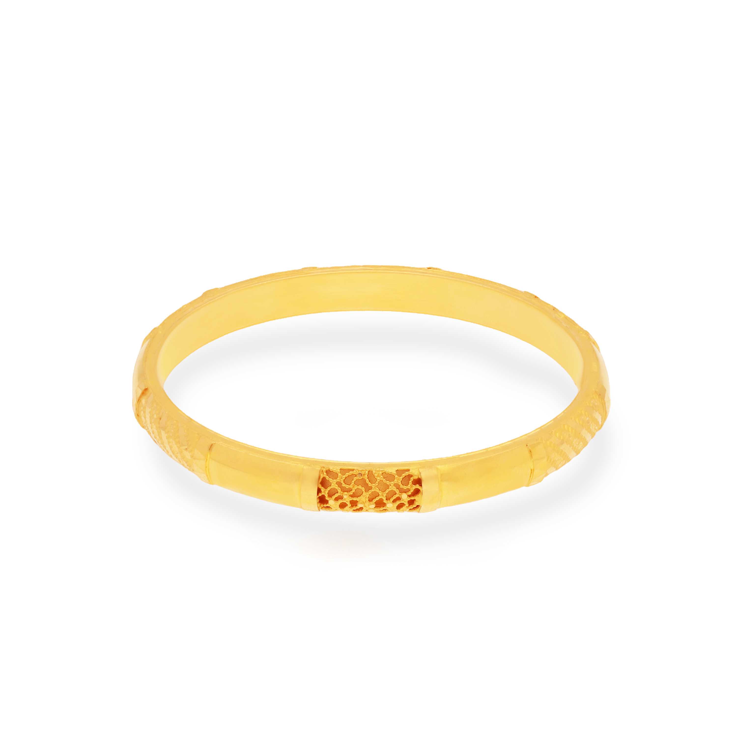 Fancy Intricately Detailed Bombay Pattern 22KT Gold Bangles