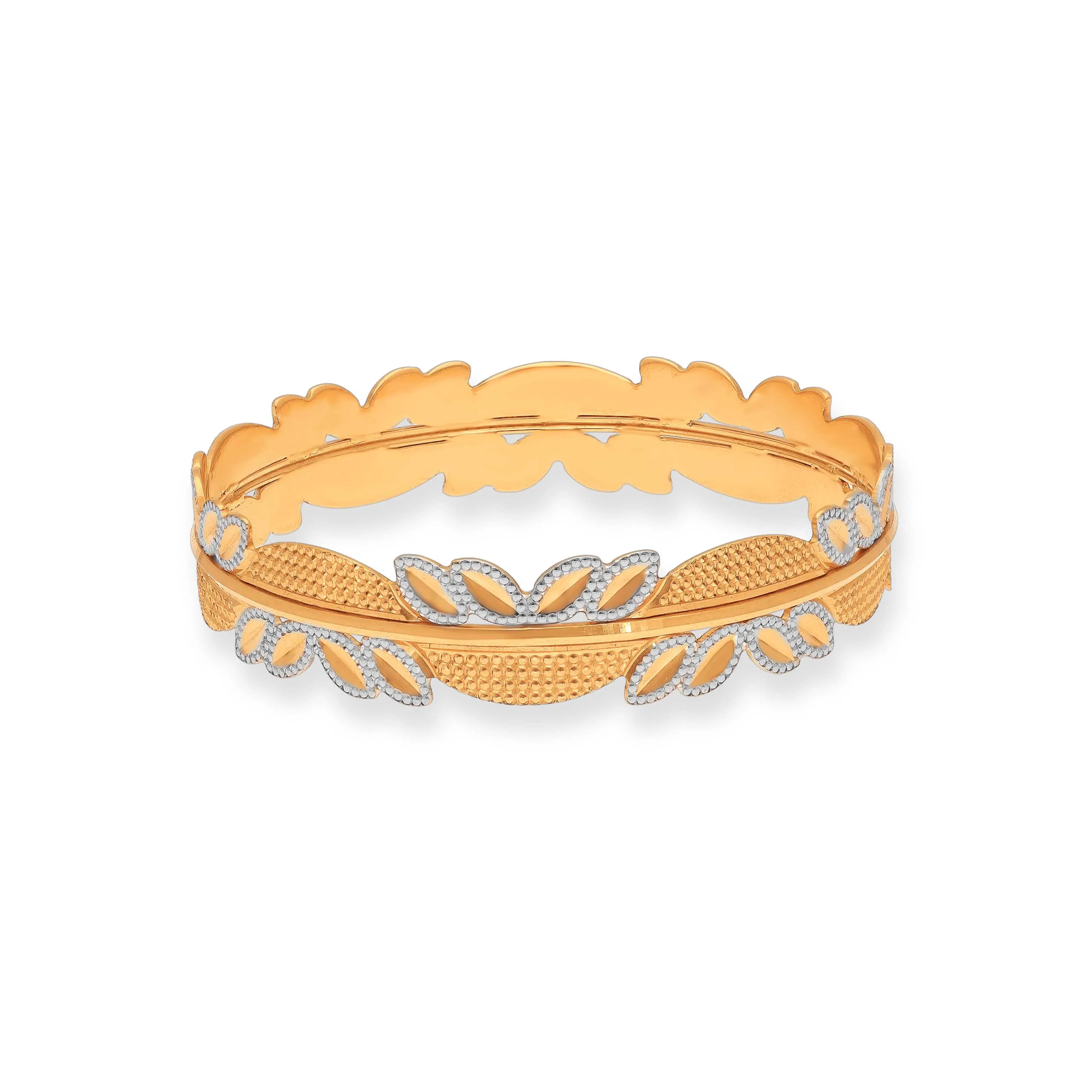 Fancy Intricately Detailed 22KT Gold Party Wear Bangle