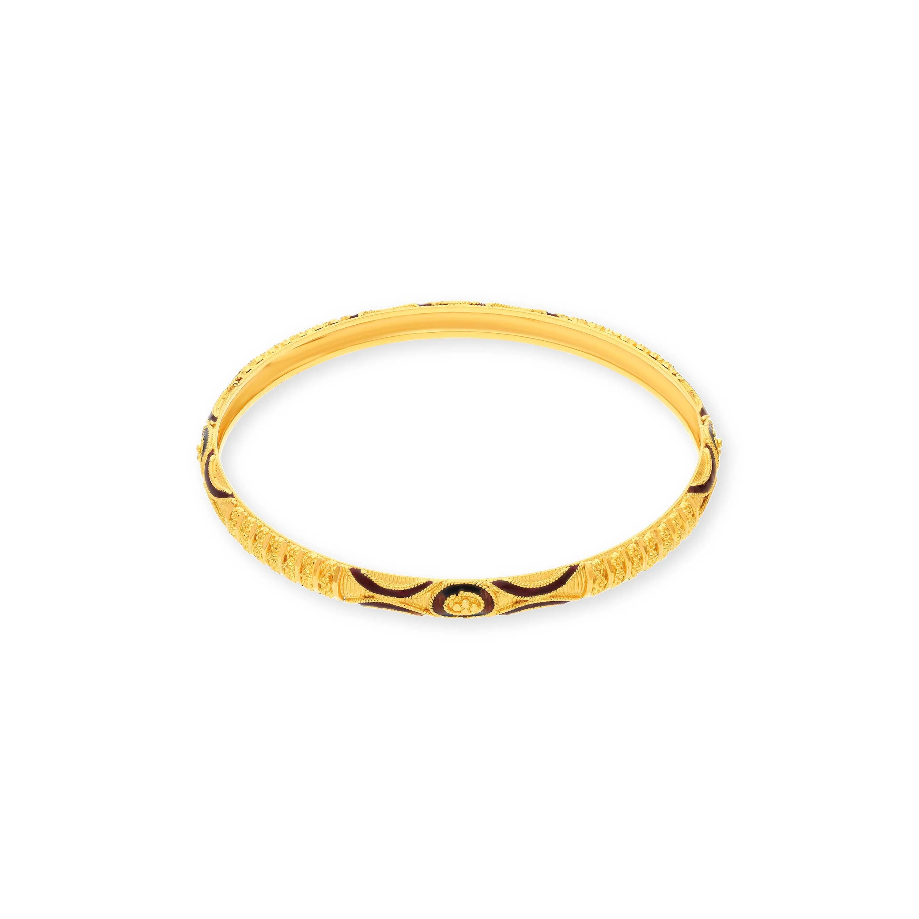 Enamel Worked And Detailed 22KT Gold Bangles