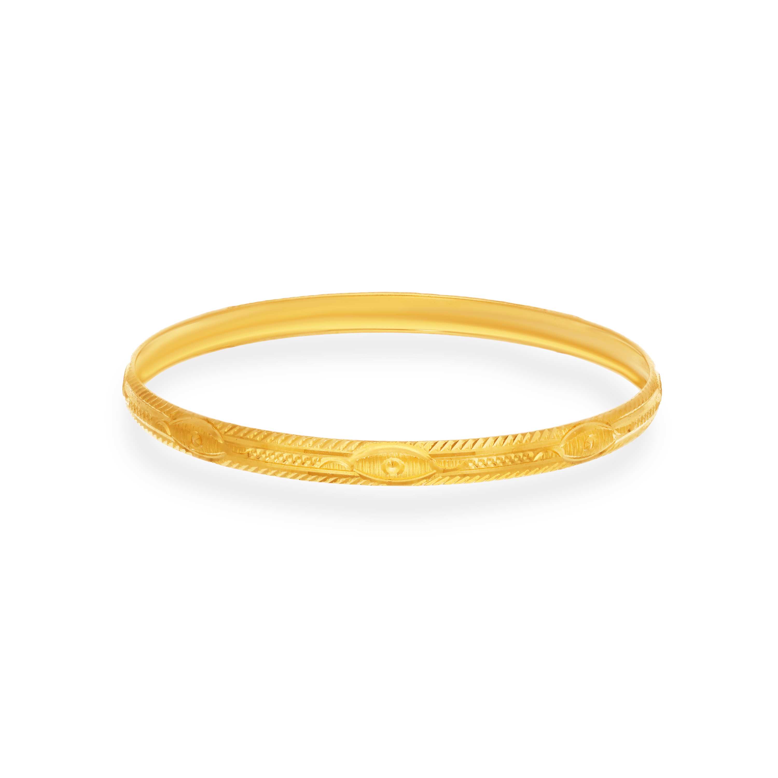 Intricately Detailed 22KT Gold Handmade Bangle For Women
