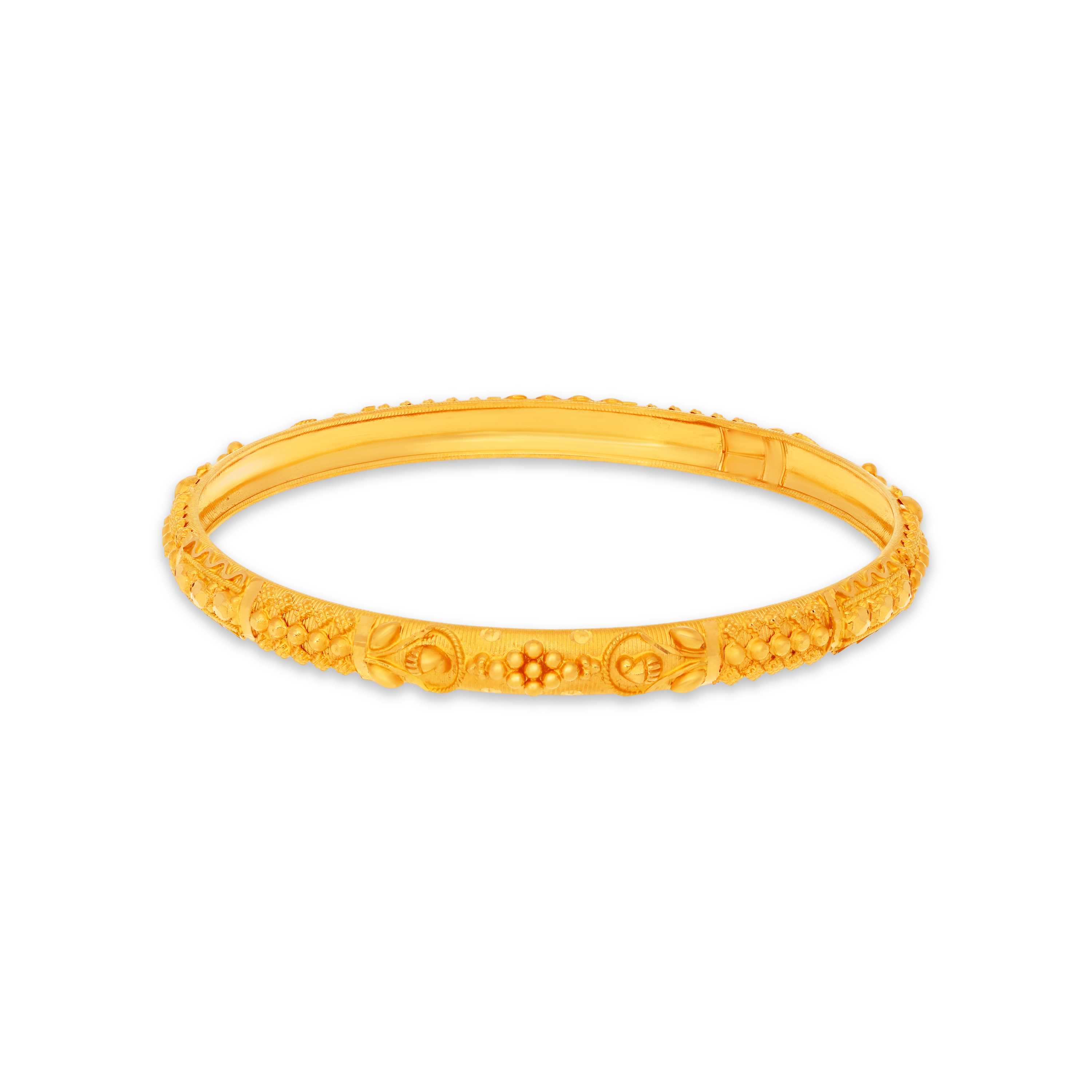 Fancy Bombay Pattern 22KT Gold Party Wear Bangle