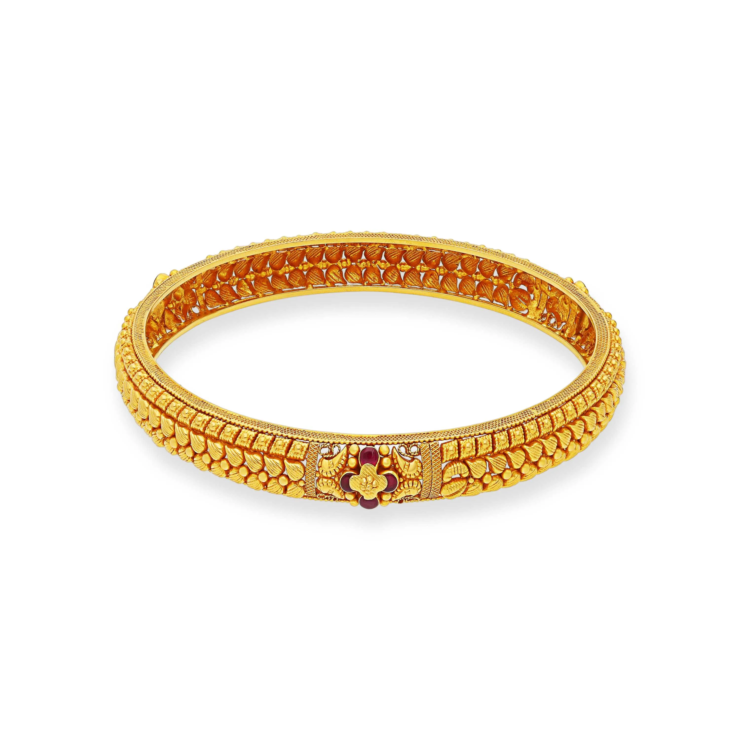 Antique Finished And Detailed 22KT Gold Bangle