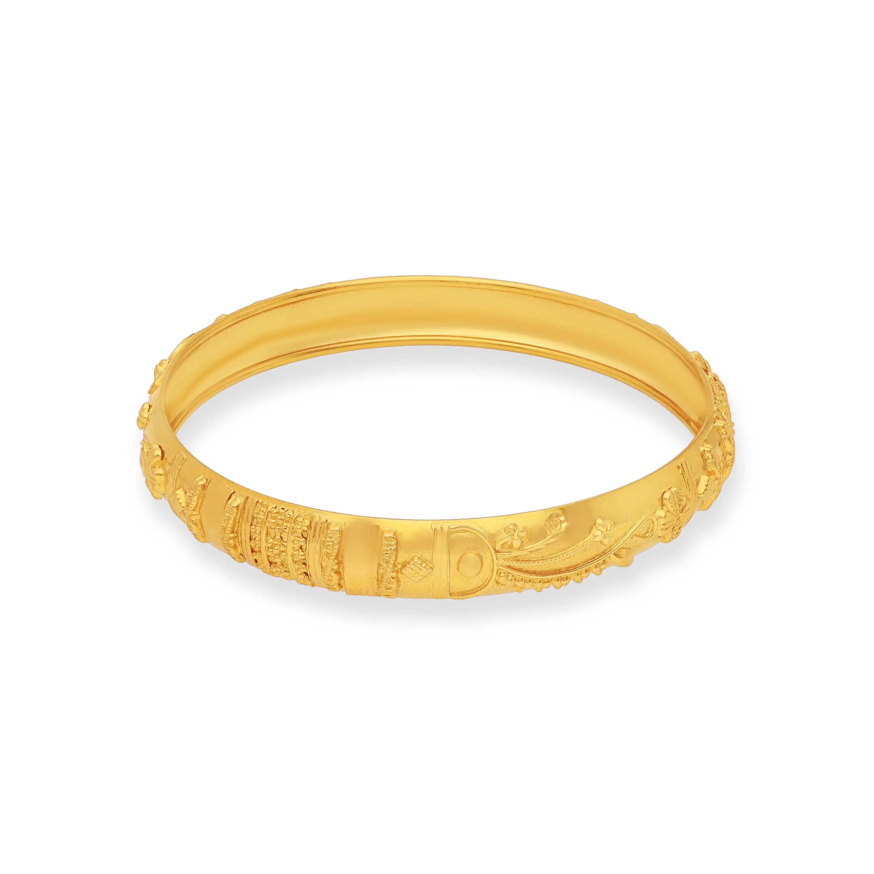 Matte Finished And Detailed 22KT Gold Bangles