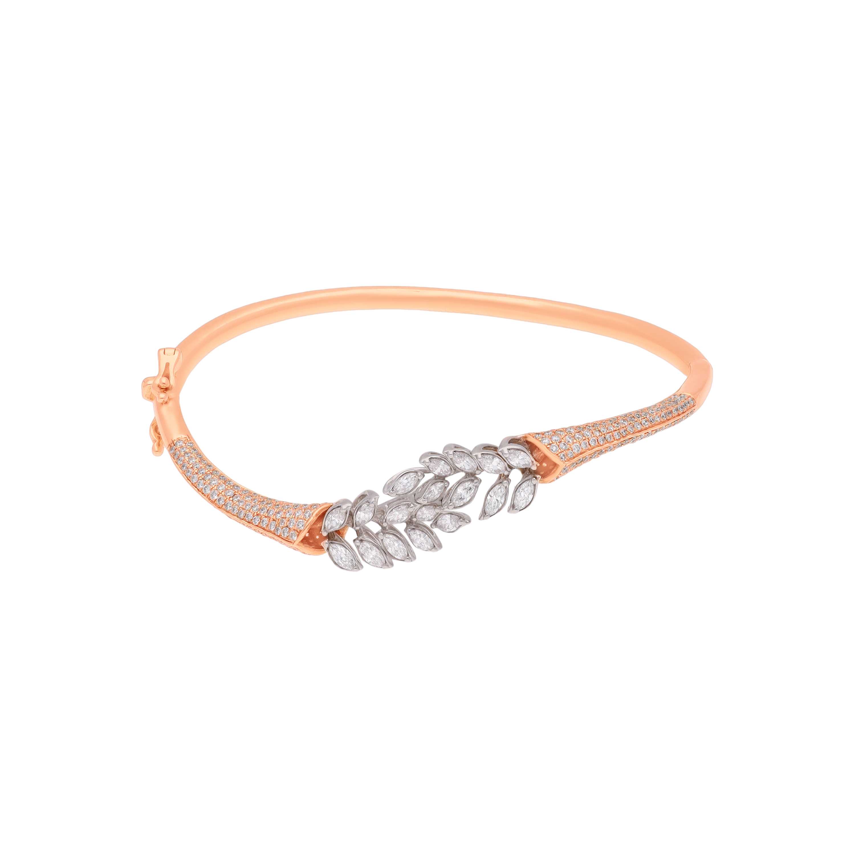 One Of Its Kind Diamond Studded 18KT Rose Gold Kada