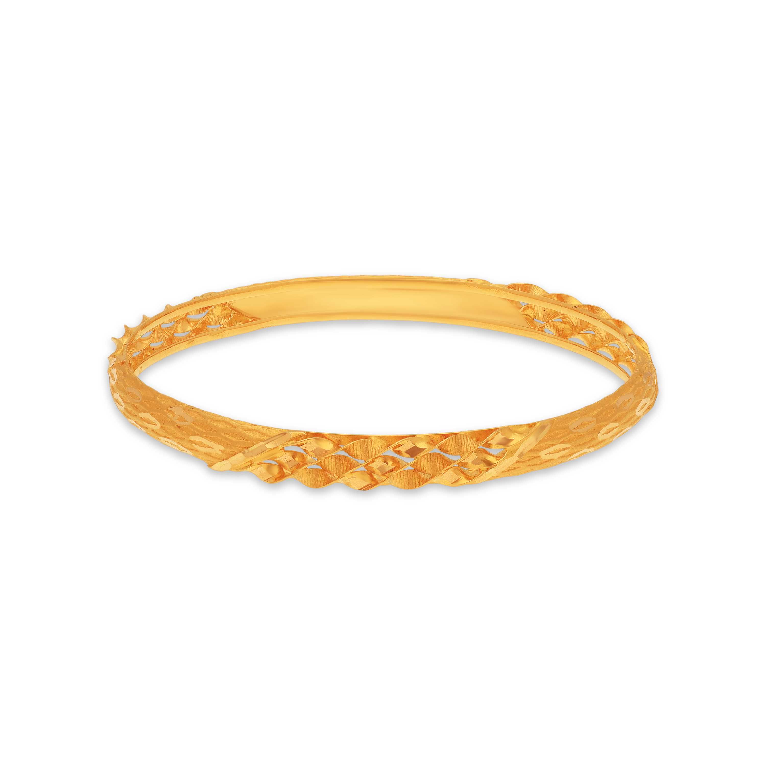 Classic Matte Finished Bombay Pattern 22KT Gold Bangles