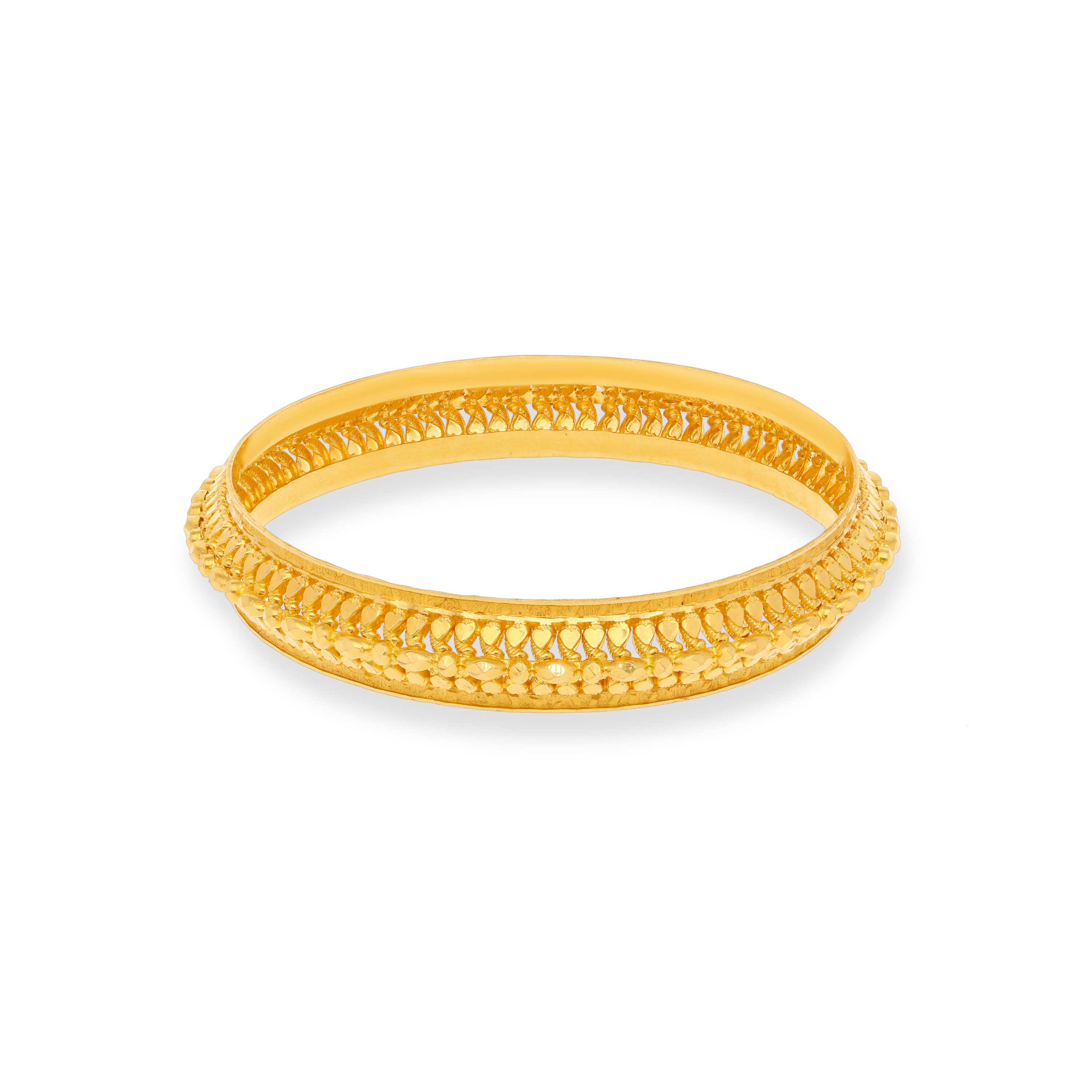 Fancy Matte Finish Bombay Pattern 22KT Gold Bangles