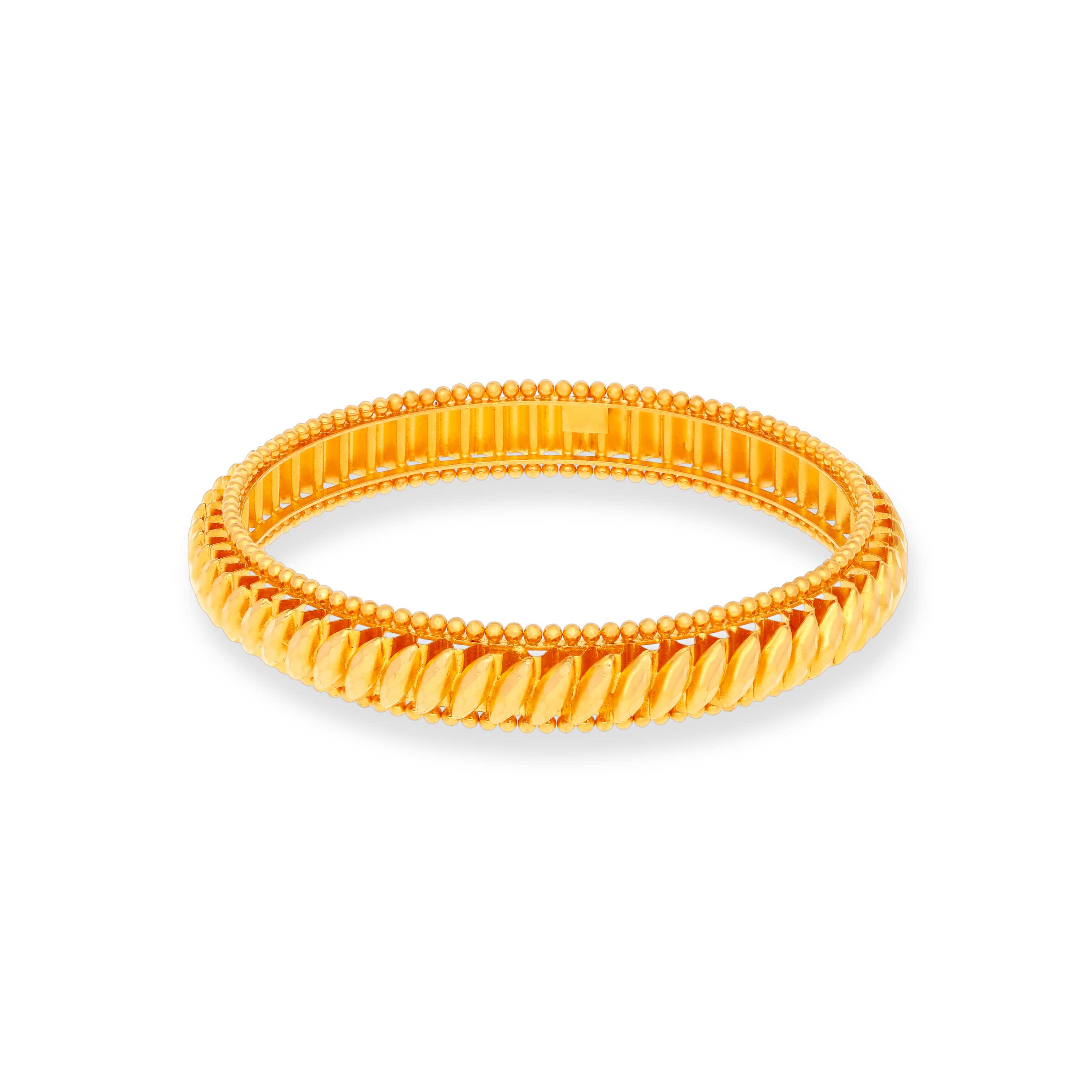 Fancy Finely Detailed Bombay Pattern 22KT Gold Bangle