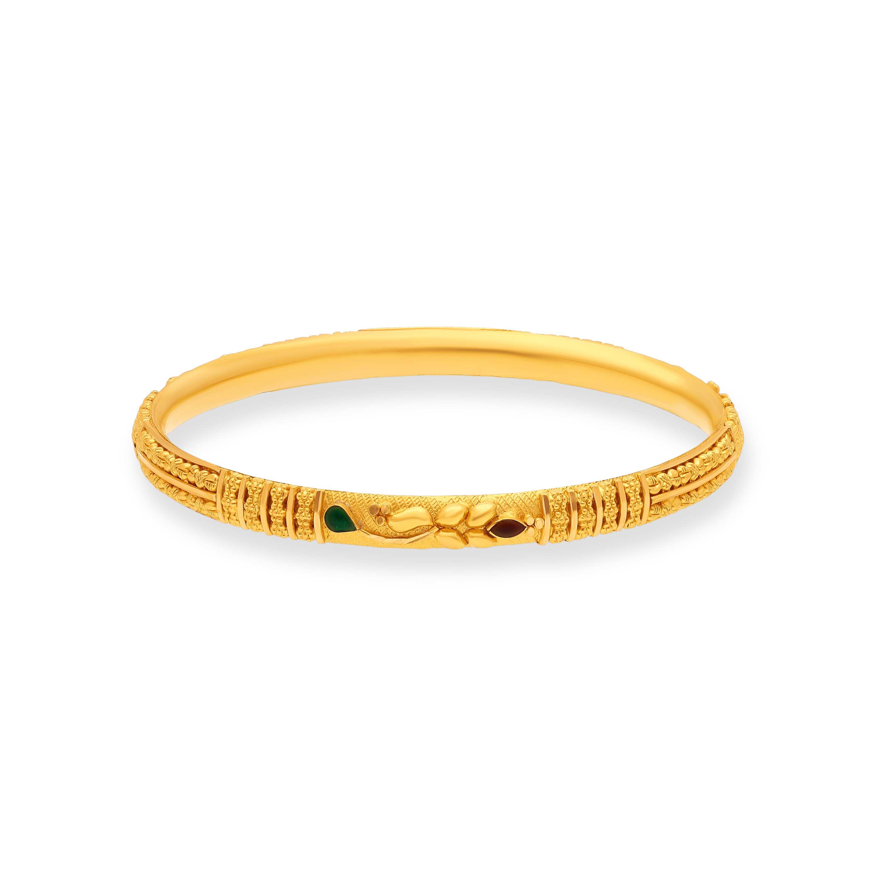 Charming Enamel Worked 22KT Gold Bangles For Women