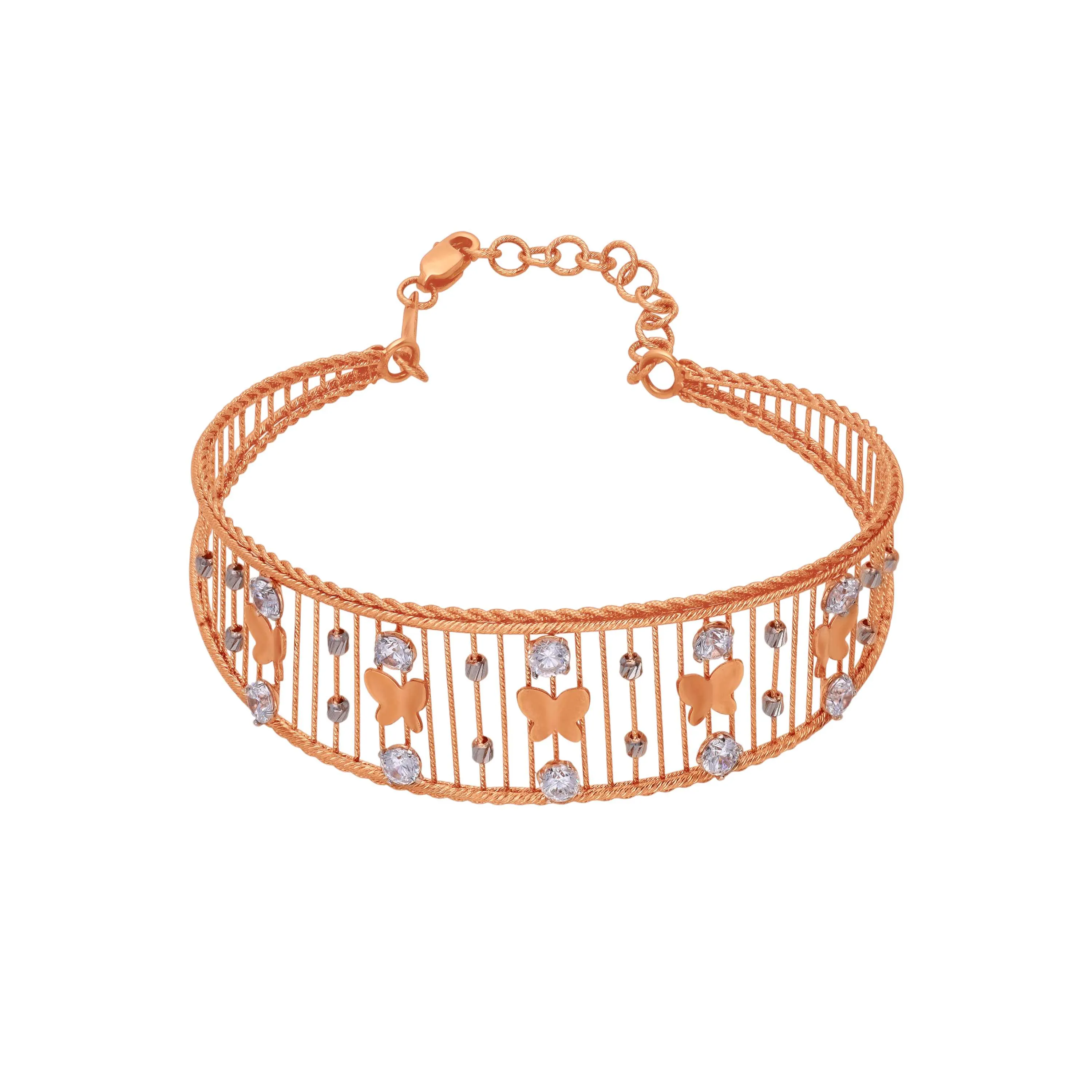 Fancy Finely Detailed And Crafted 18KT Rose Gold Bangles