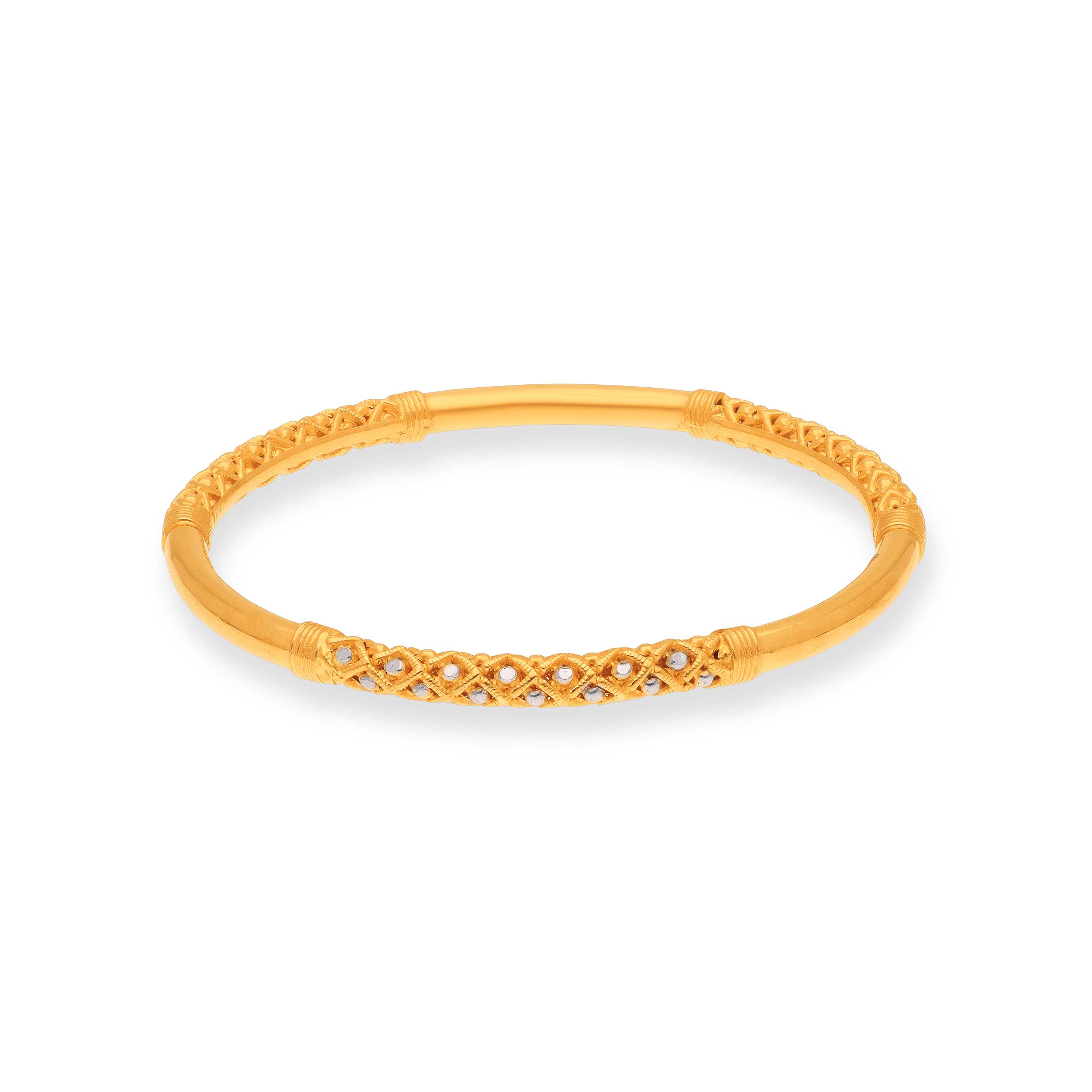 Fancy Bombay Pattern 22KT Gold Party Wear Bangle
