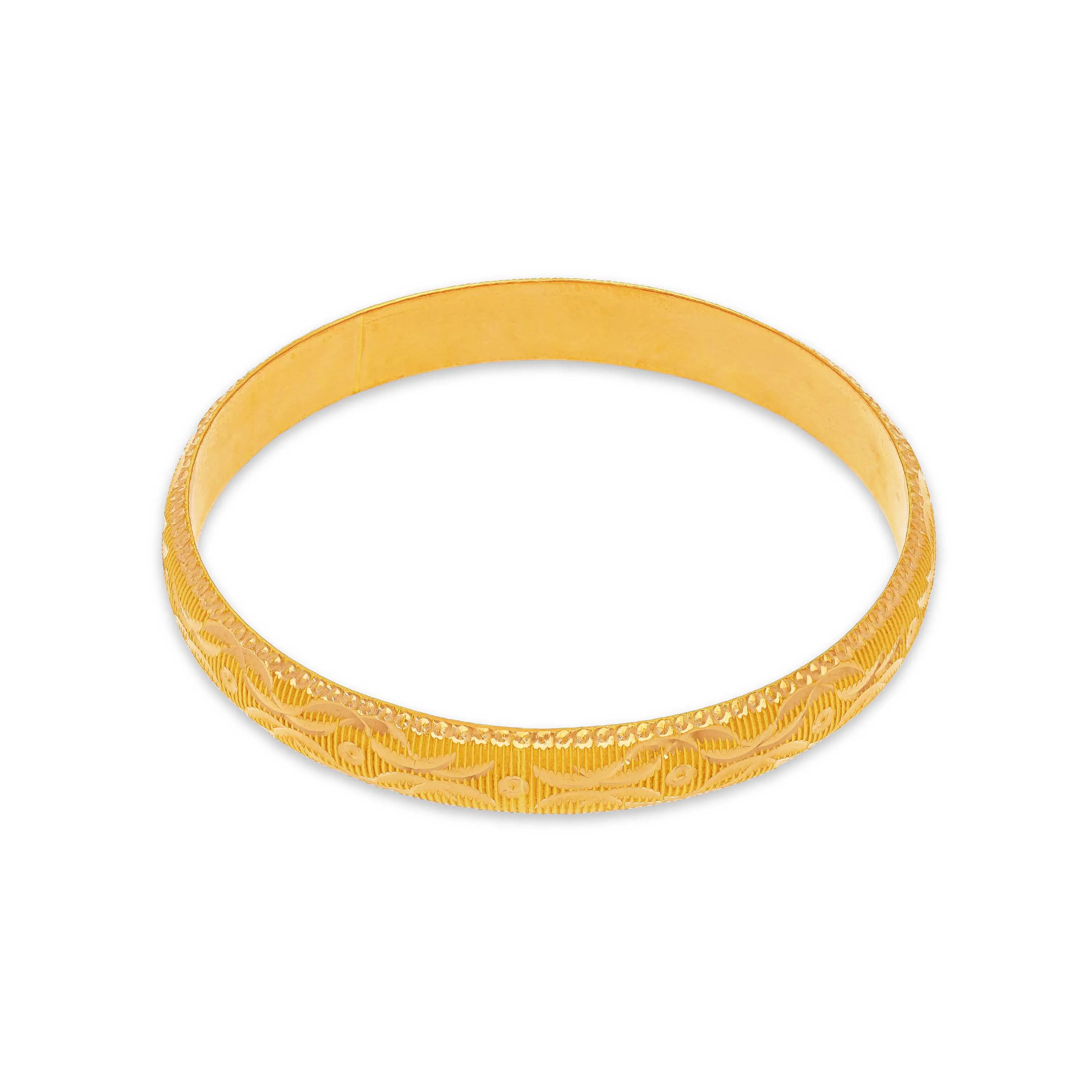 Classic Matte Finished And Detailed 22KT Gold Bangles