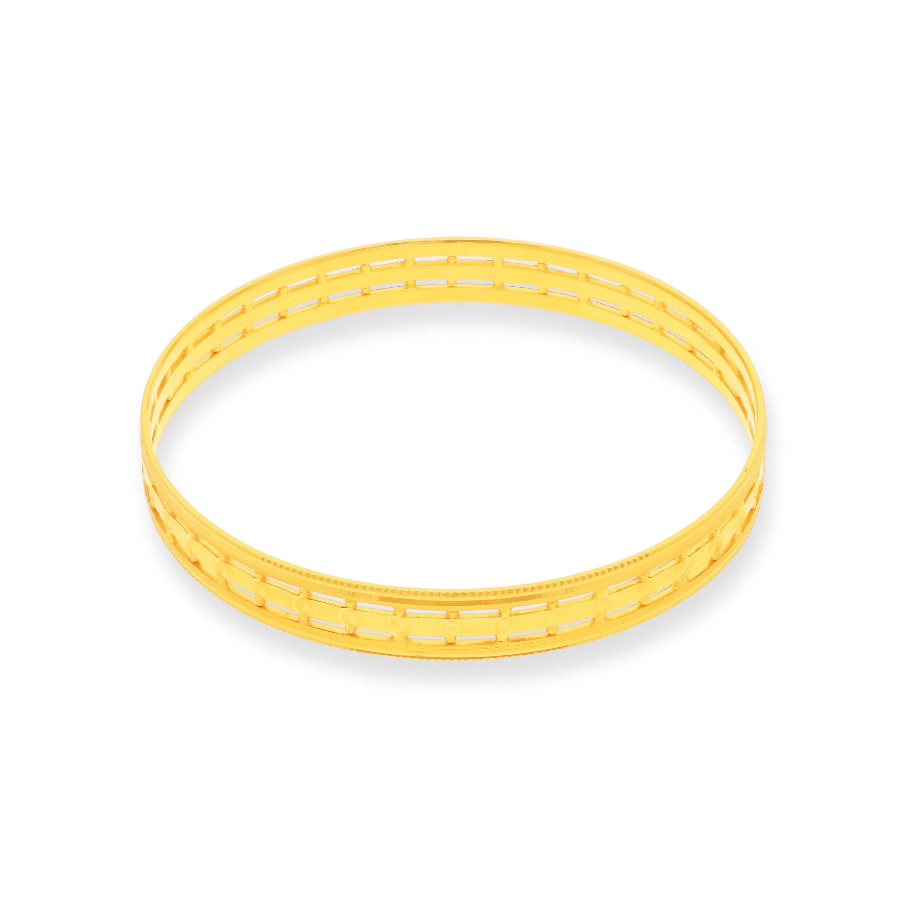 Matte Finished And Detailed 22KT Gold Bangles