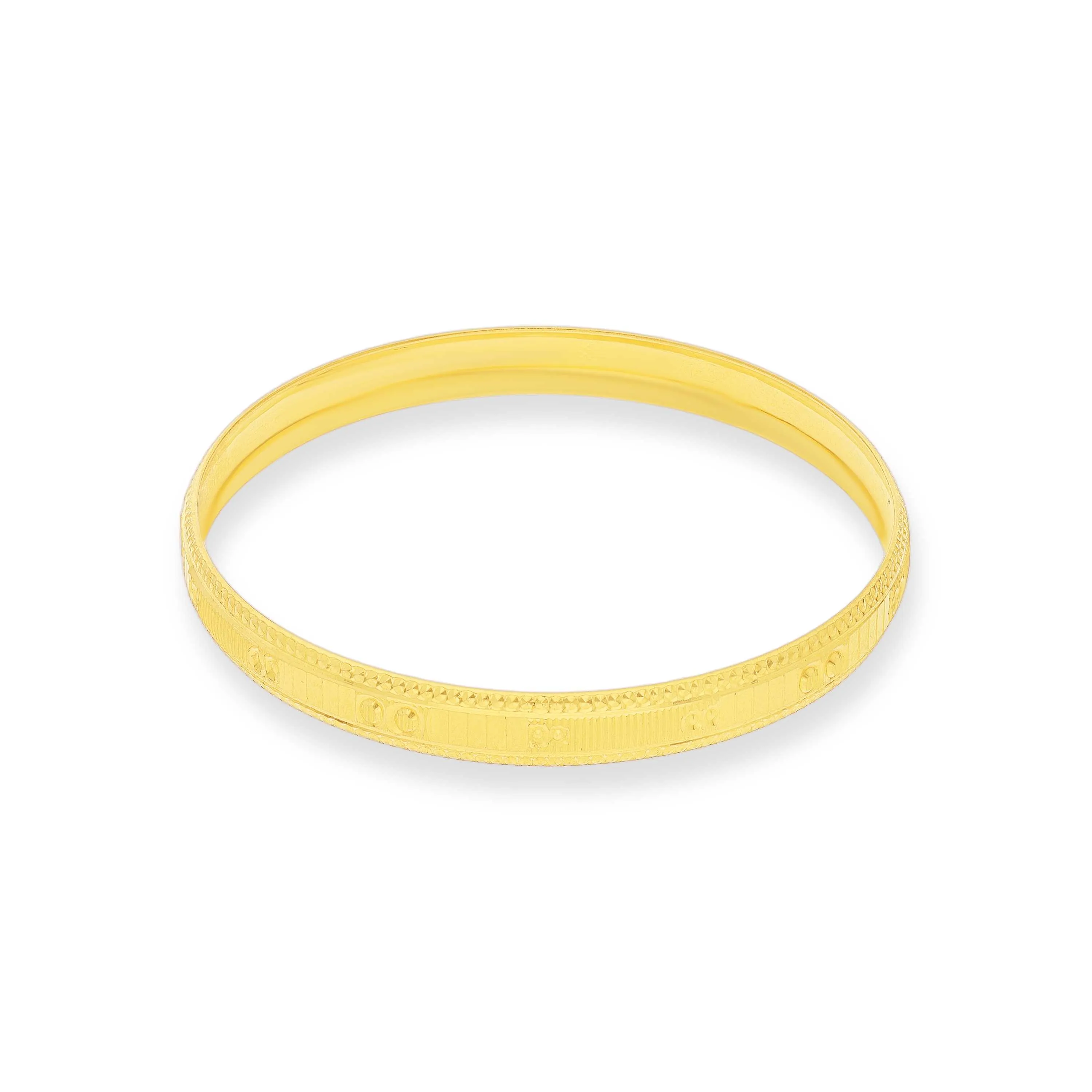 Matte Finished And Detailed 22KT Gold Bangles