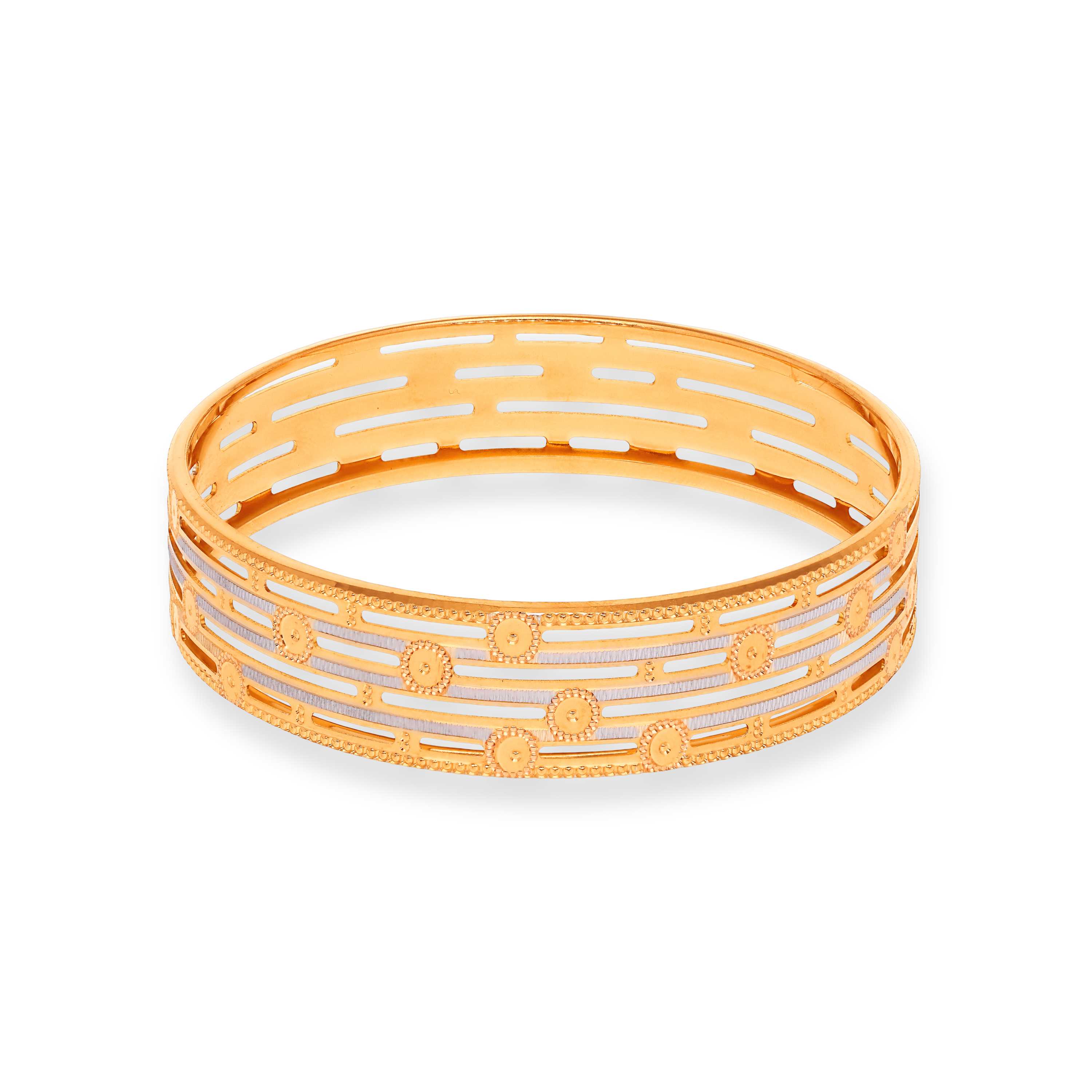 Fancy Charmingly Detailed And Crafted 22KT Gold Bangles