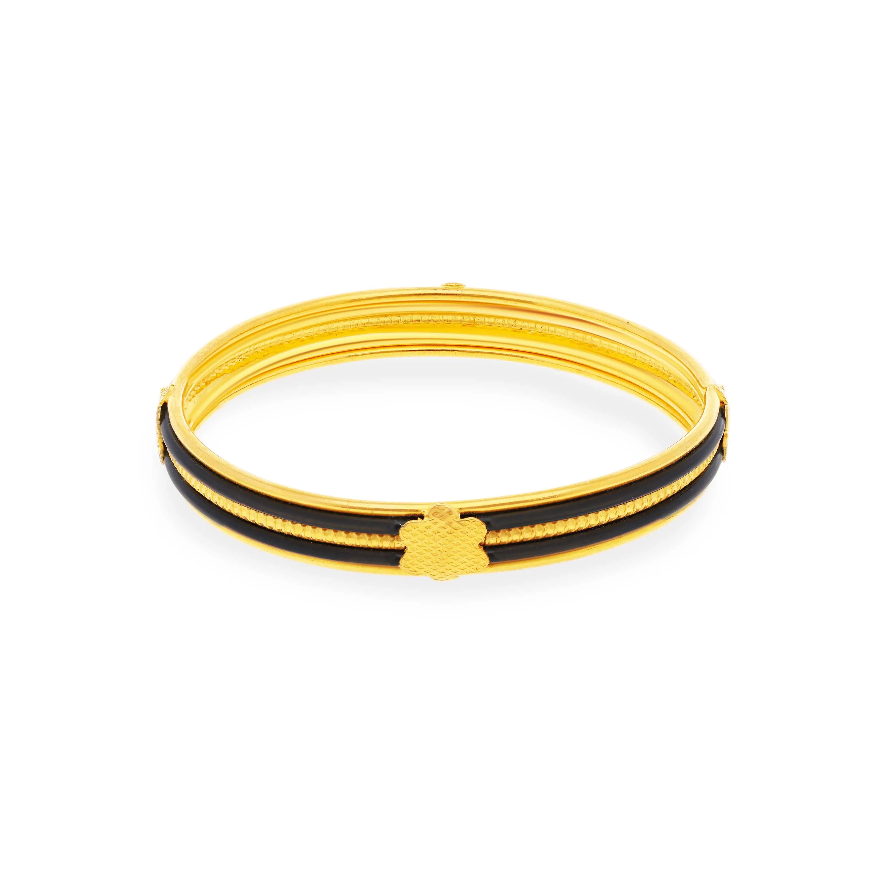 Traditionally Crafted And Detailed 22KT Gold Bangles For Kids