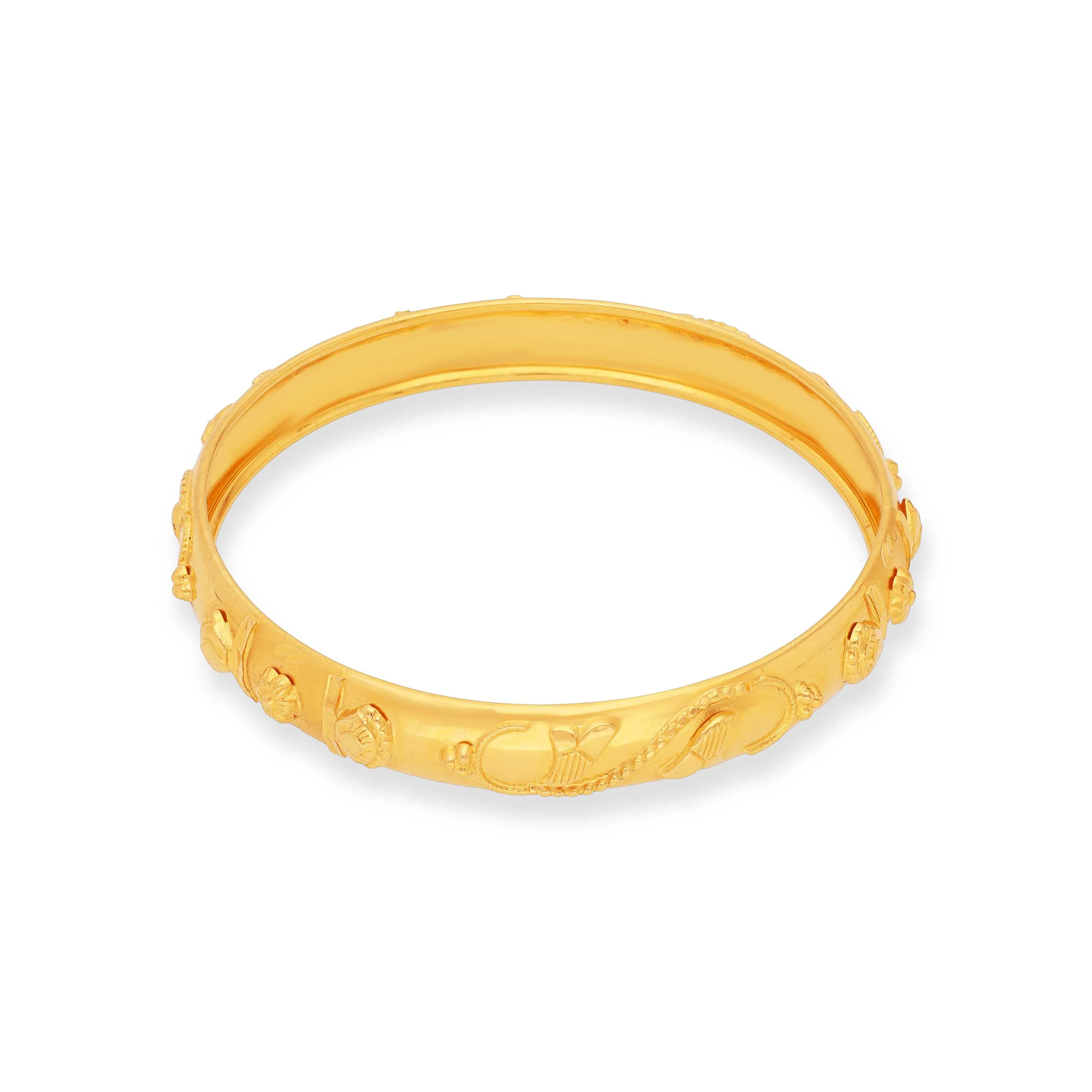Classic Finely Detailed And Crafted 22KT Gold Bangles For Kids