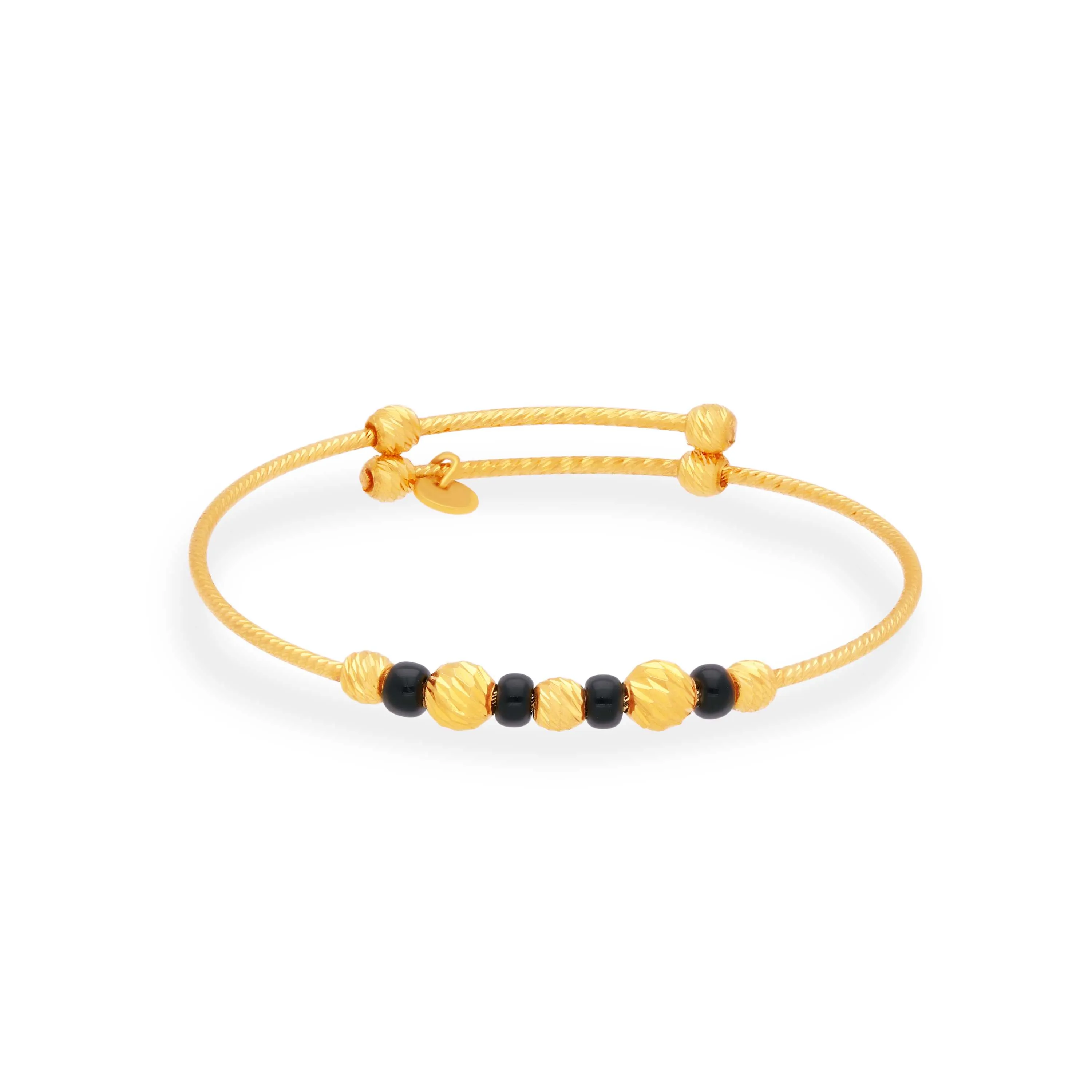Classic Finely Detailed And Crafted 22KT Gold Adjustable Baby Bangles
