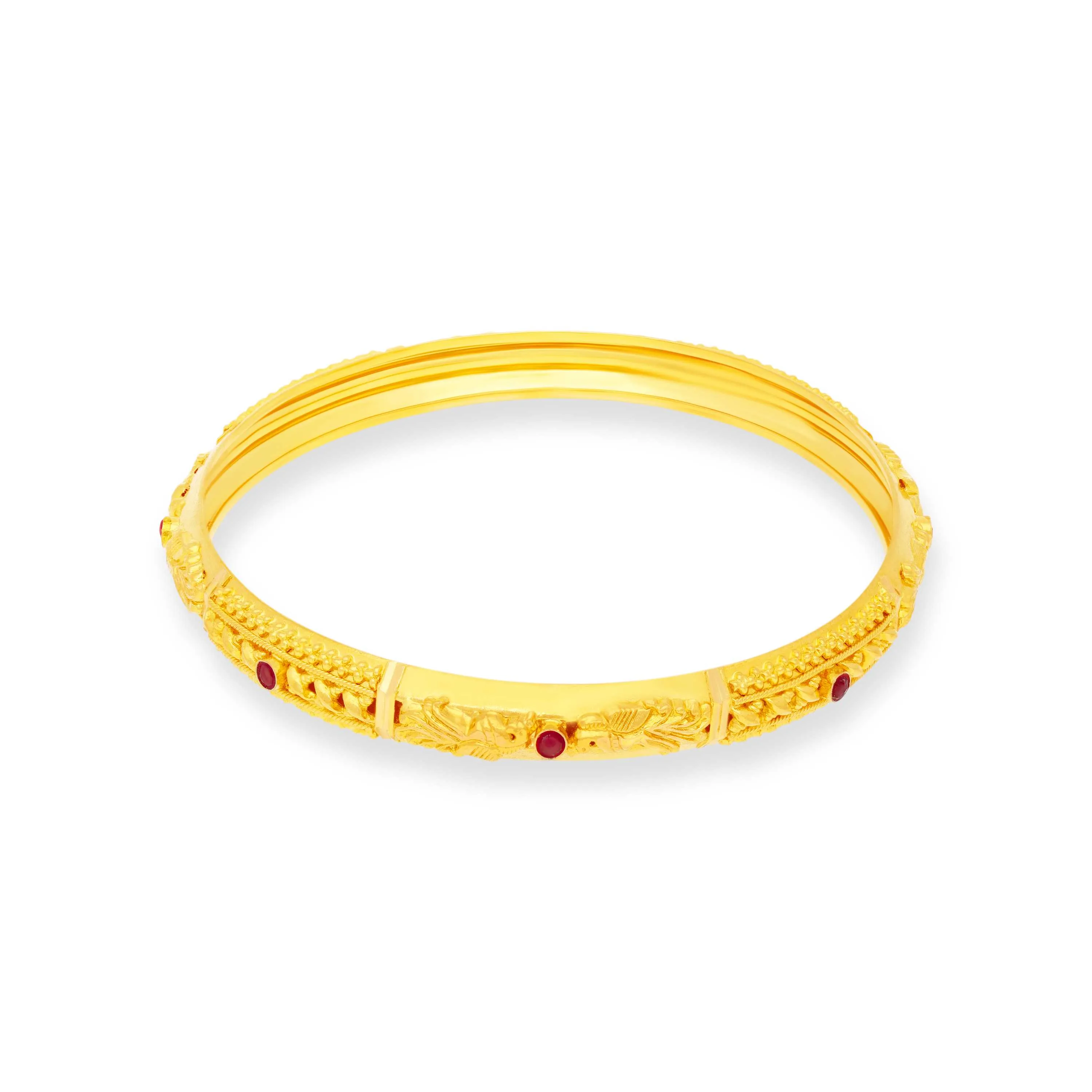 Classic Finely Detailed And Crafted 22KT Gold Bangles For Women