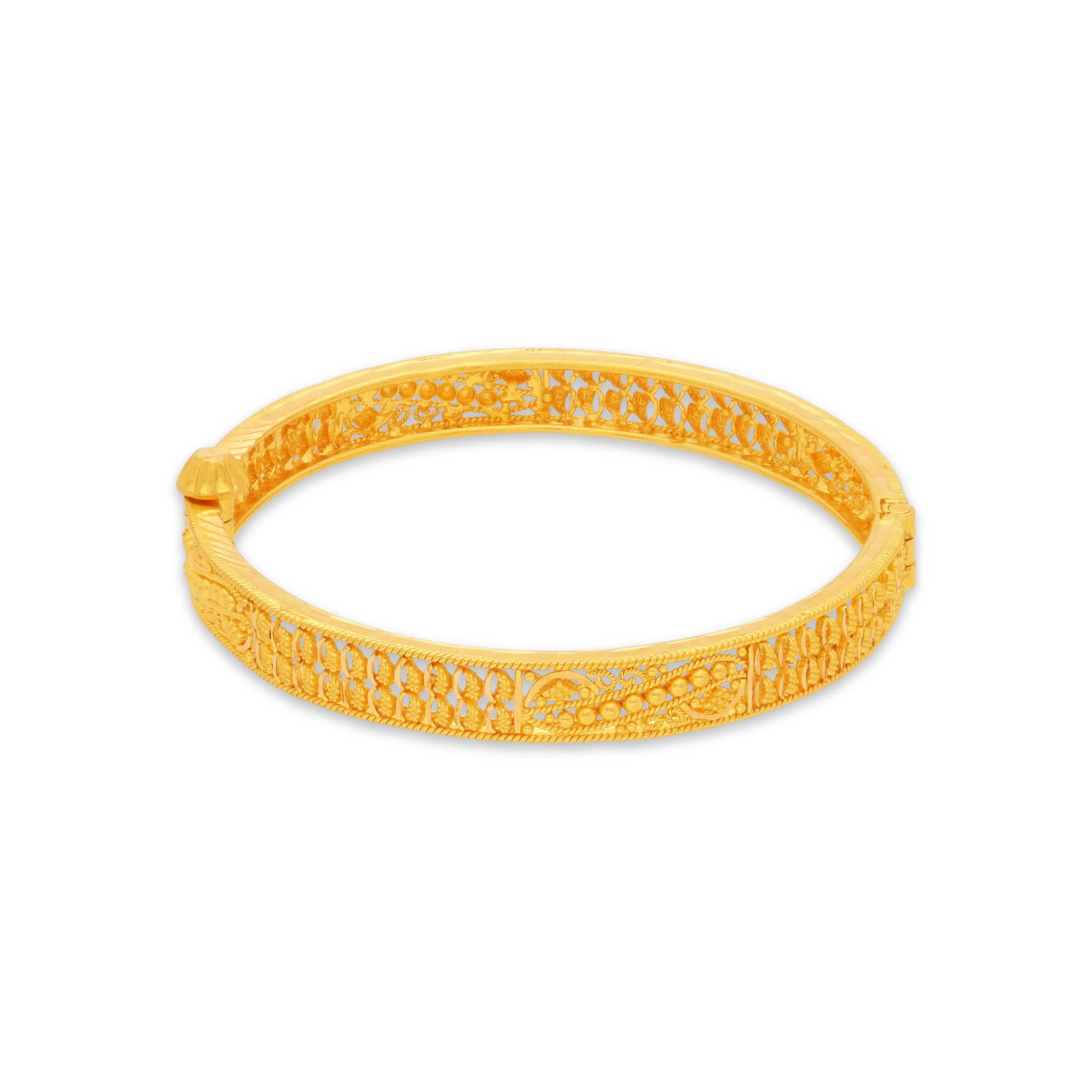 Classic Finely Detailed And Crafted 22KT Gold Bangles For Kids