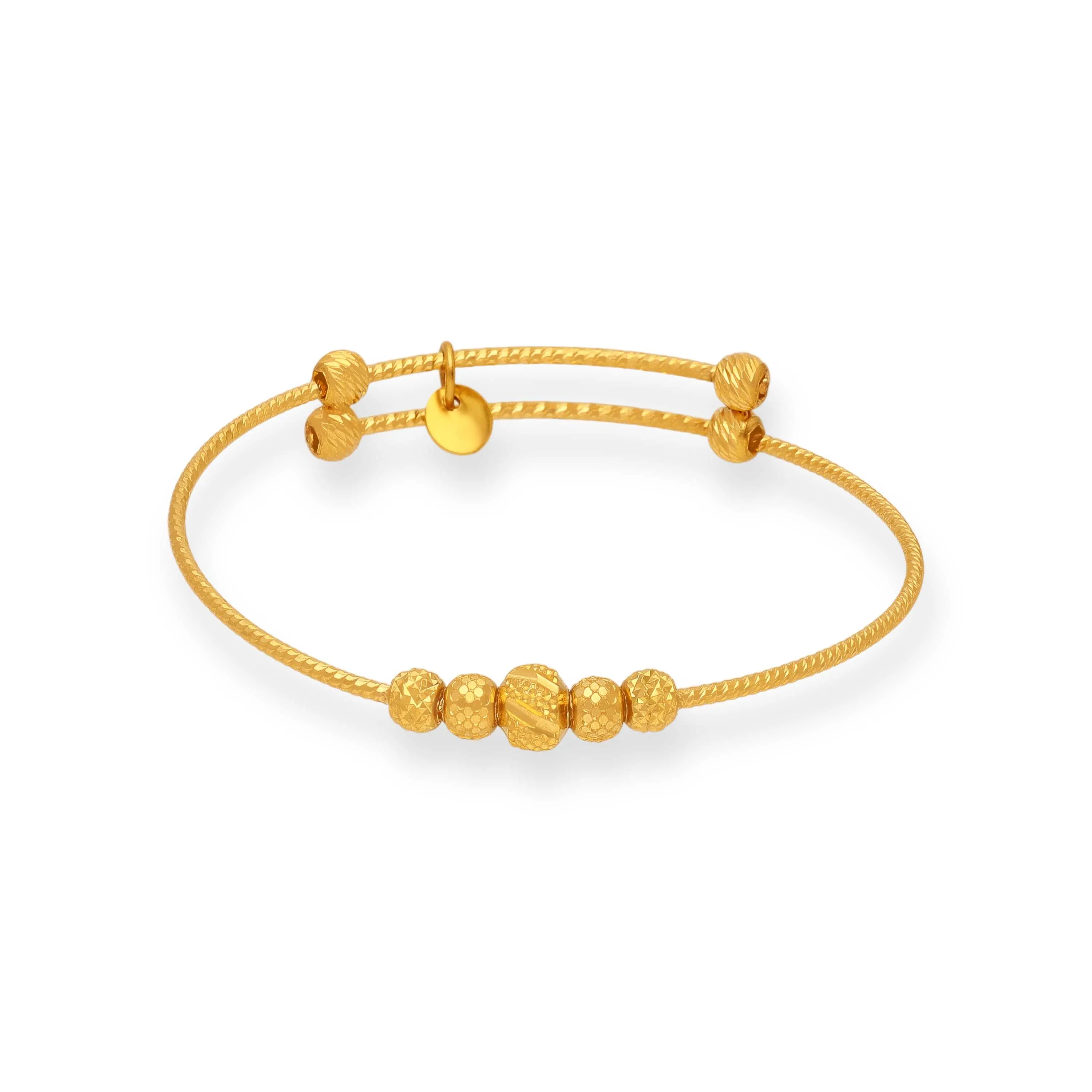 Classic Finely Detailed And Crafted 22KT Gold Bangles For Kids
