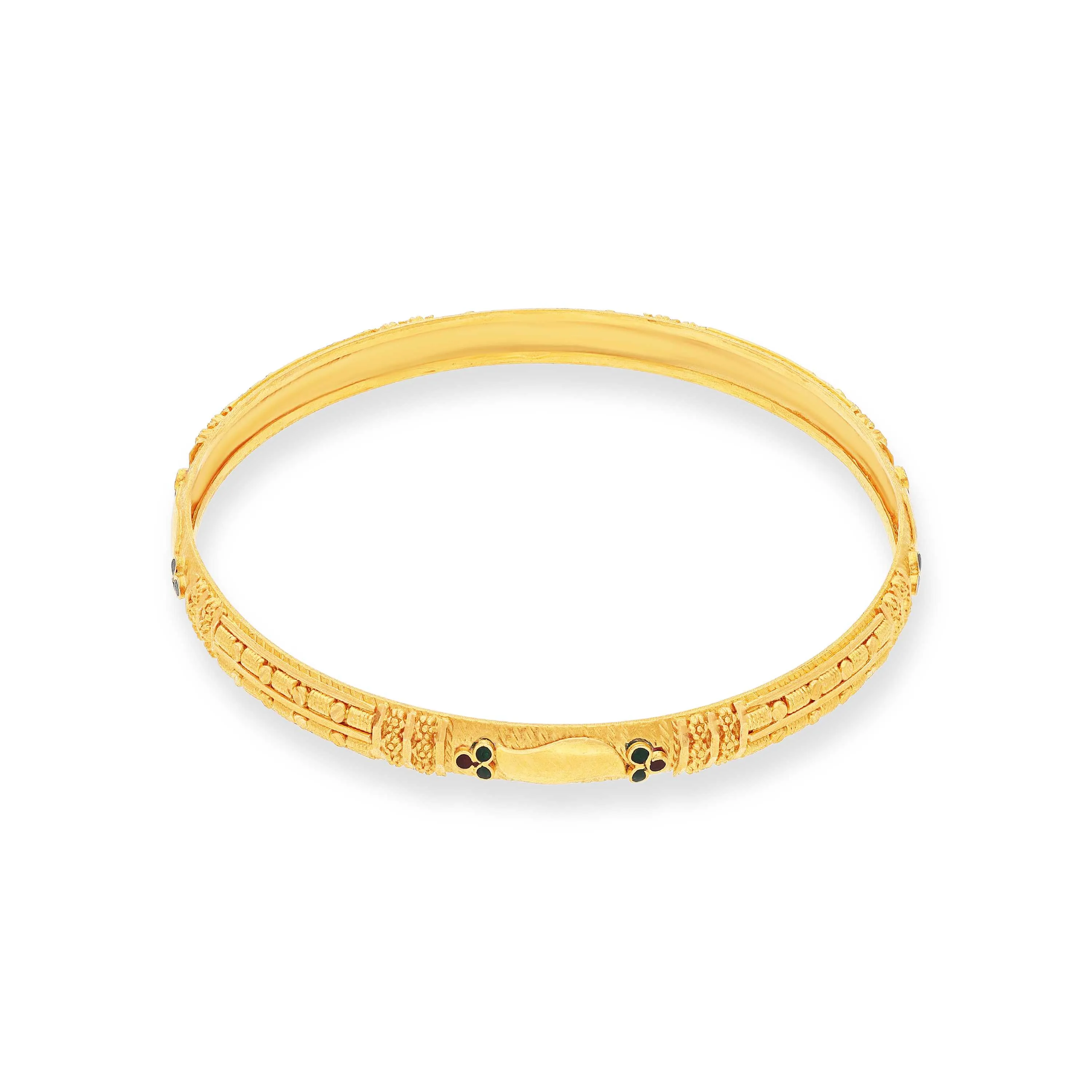 Enamel Worked And Detailed 22KT Gold Bangles