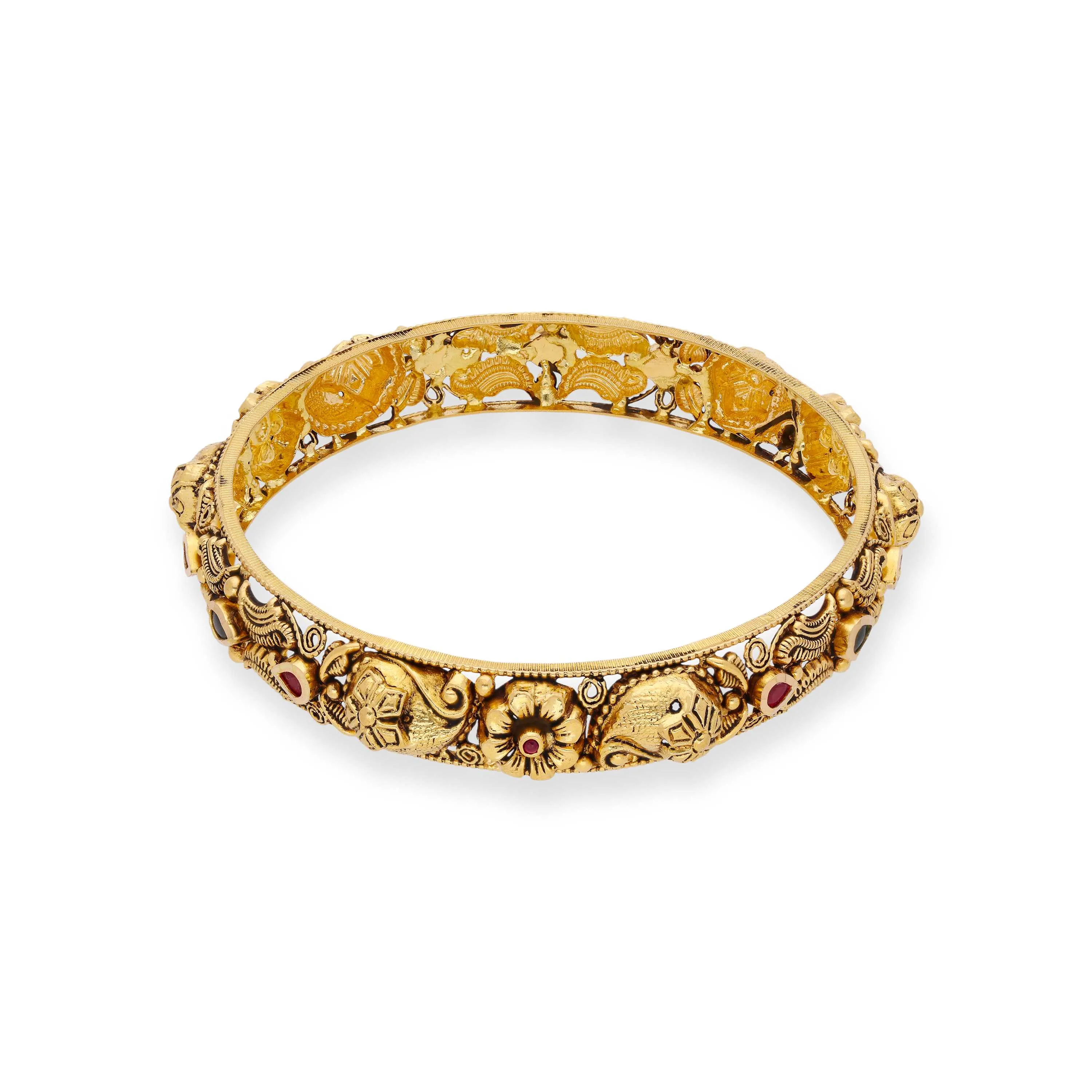 Traditionally Crafted And Detailed 22KT Gold Bangles For Women