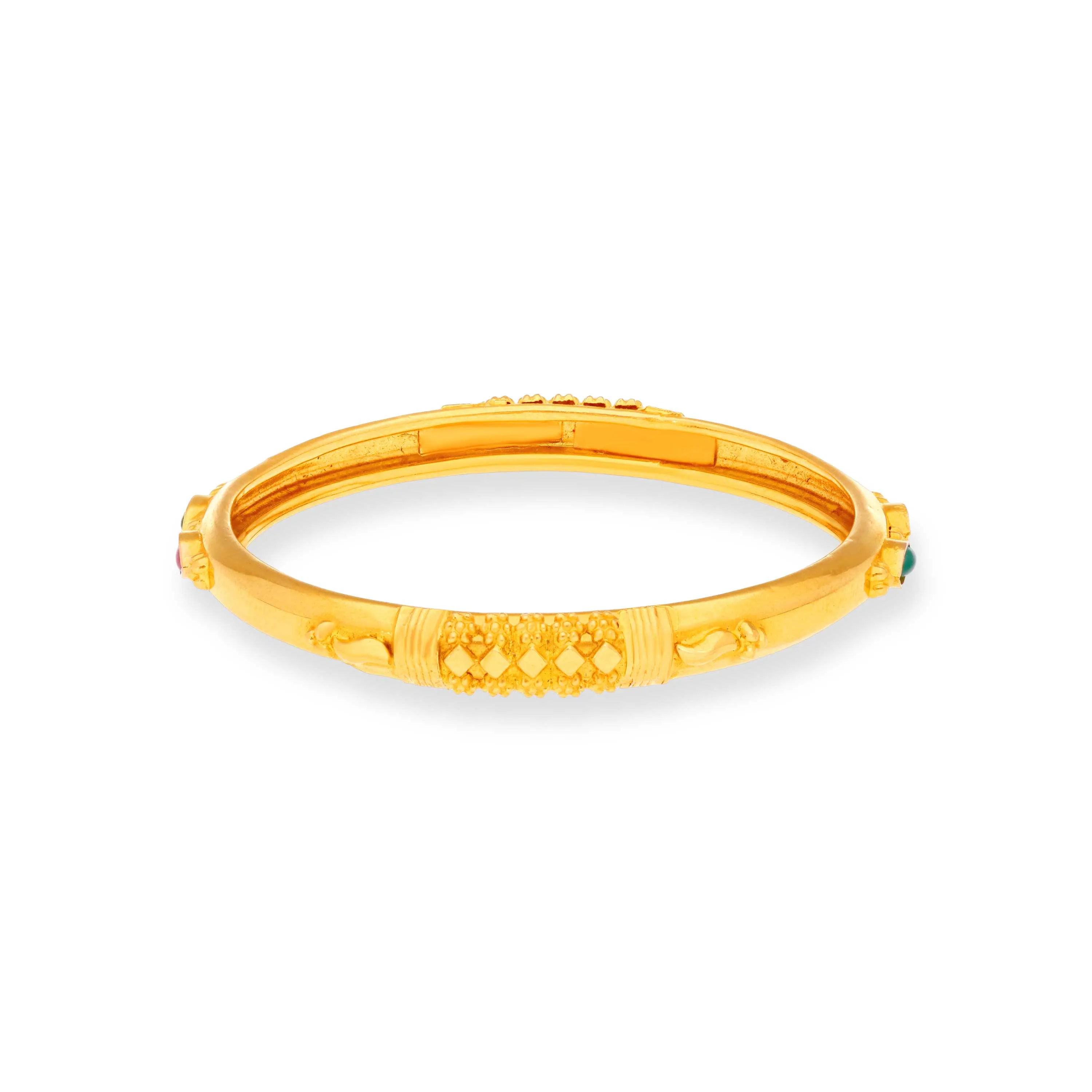 Charming Studded And Enamel Worked 22KT Gold Coorgi Bangles