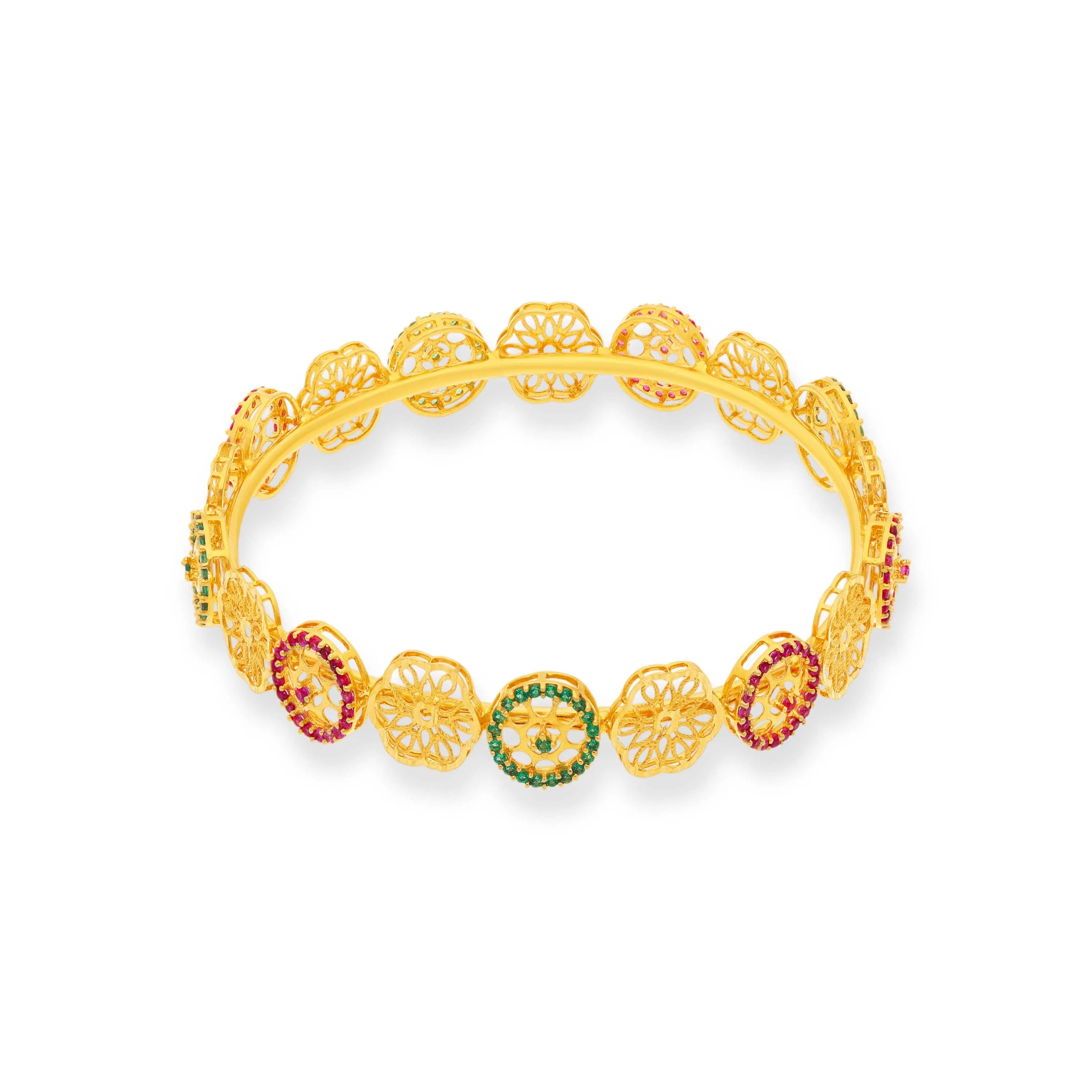 Studded And Detailed 22KT Gold Bangles For Women